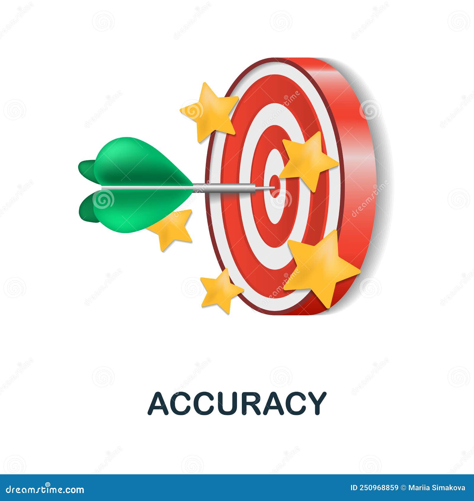 Accuracy Icon in 3d. Colored Illustration from Core Values Collection ...