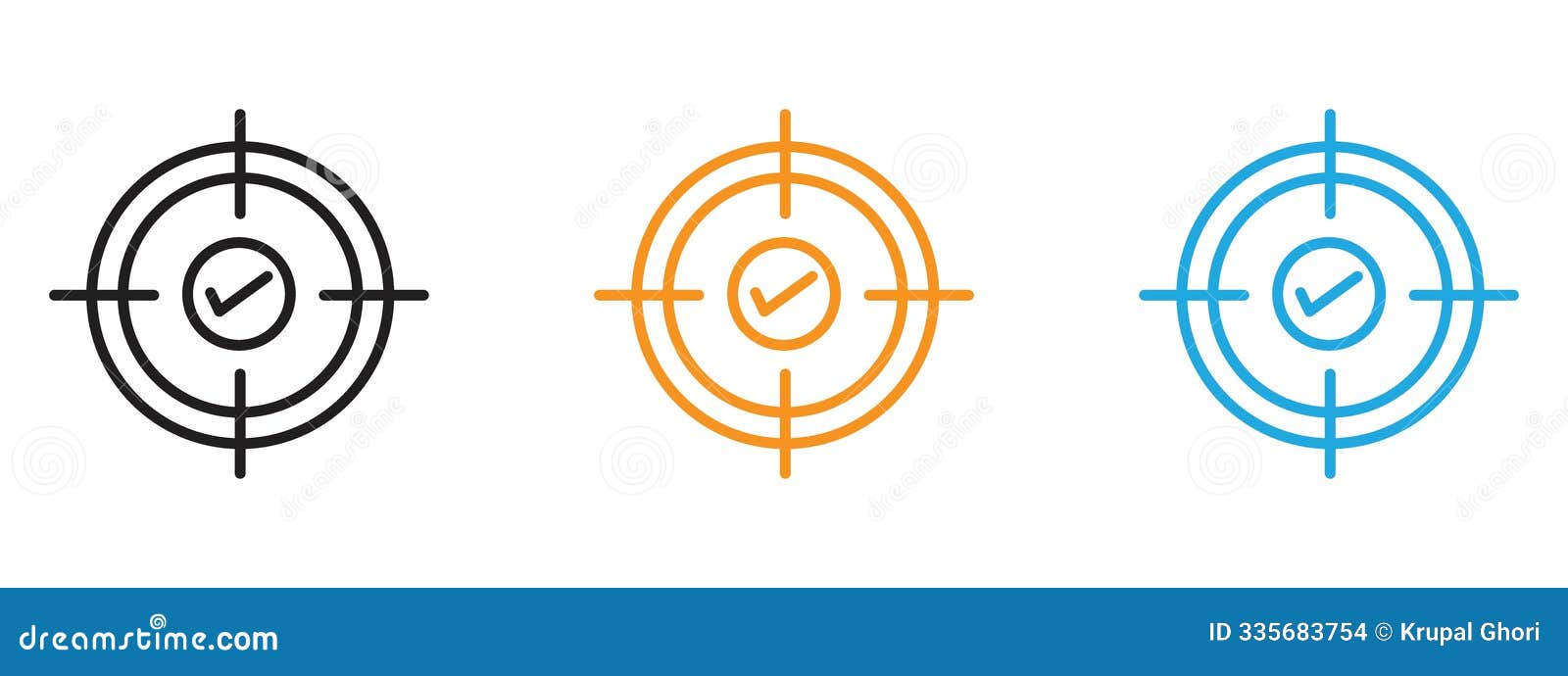 Accuracy Icon Thin Line Illustration Set Stock Vector - Illustration of ...