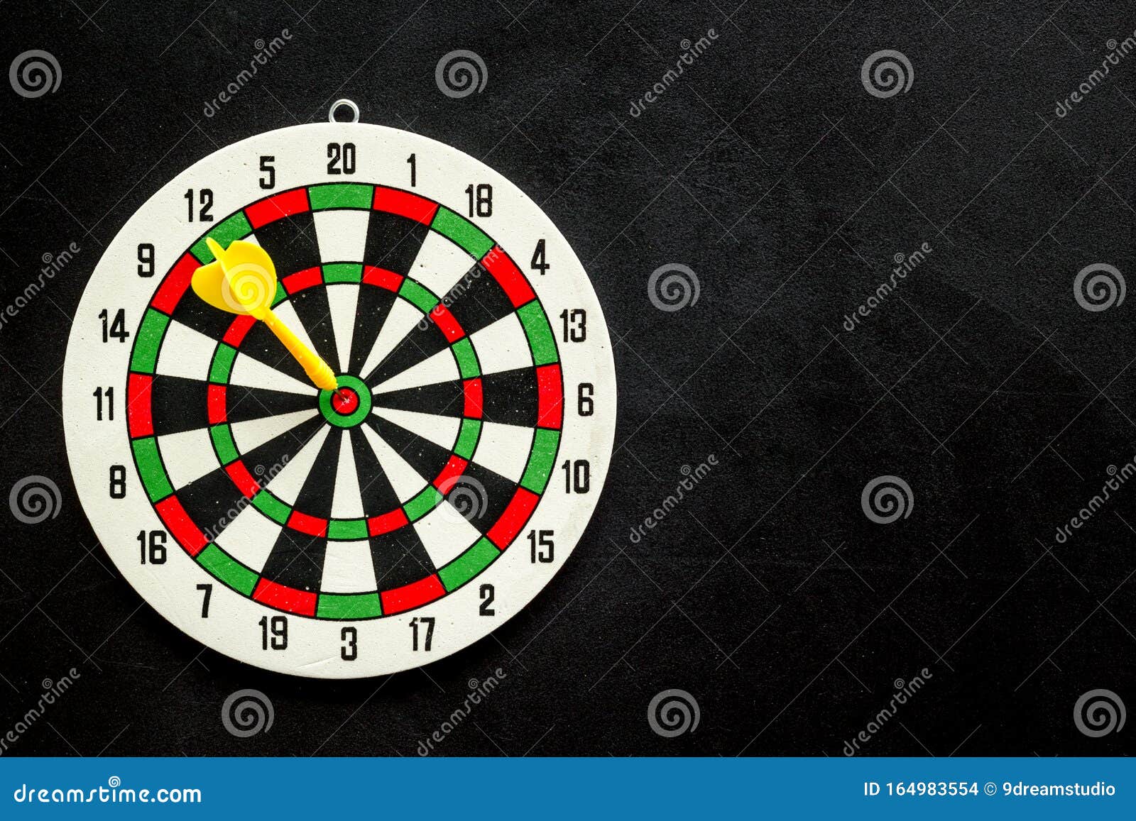 Accuracy of Precision Concept. Dartboard and Arrows on Black Background ...