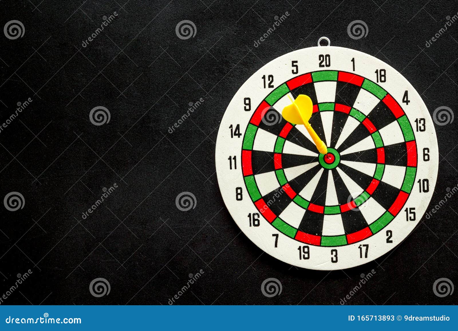 Accuracy of Precision Concept. Dartboard and Arrows on Black Background ...