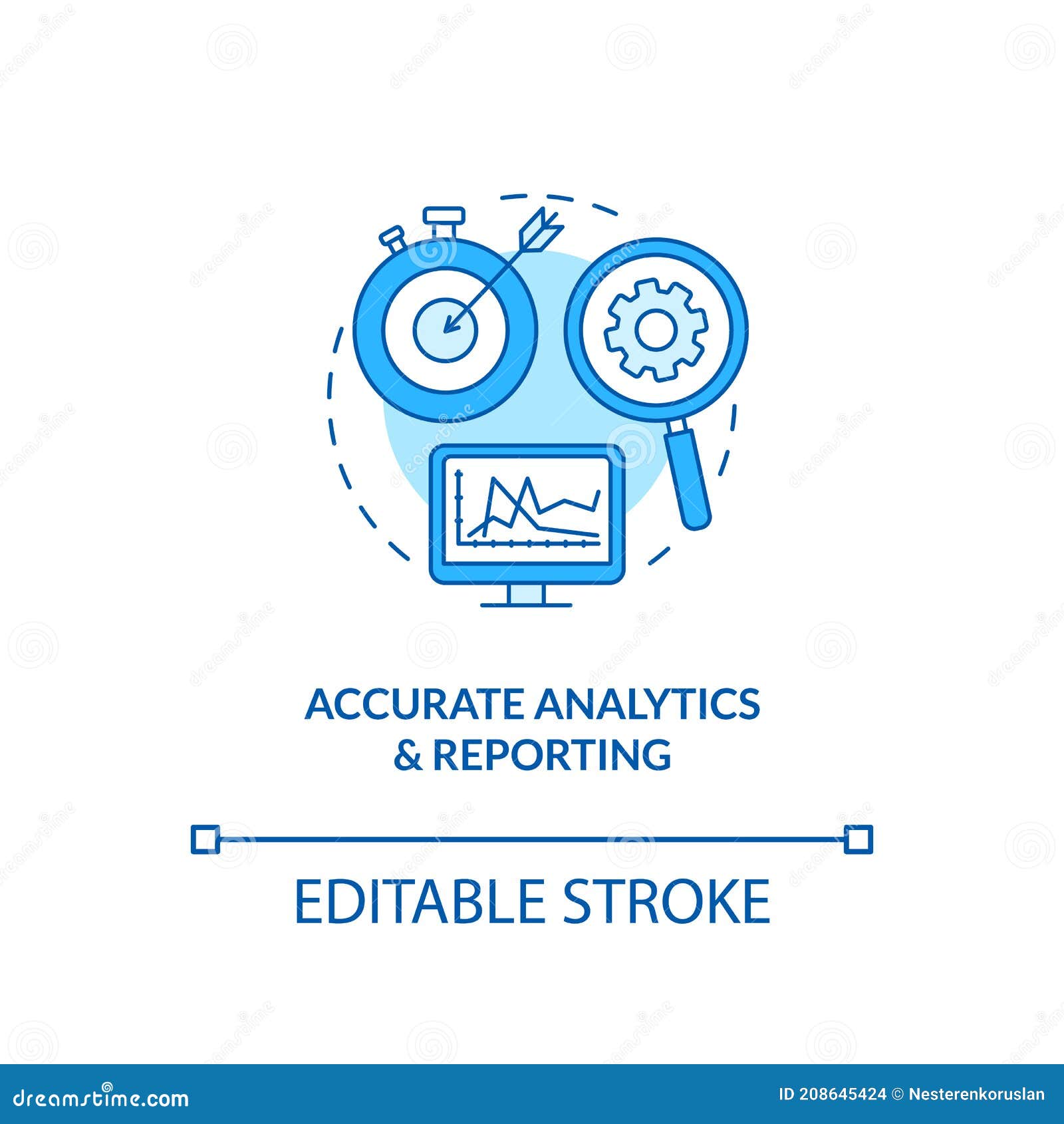 Accurate Analytics and Reporting Concept Icon Stock Vector ...