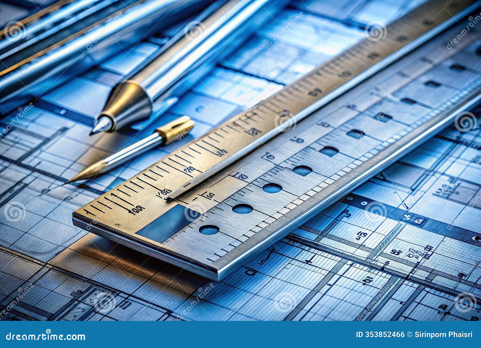 Metal Ruler. Straight Line Drawing School Tool Vector Illustration ...