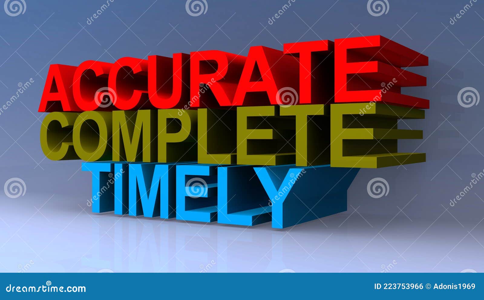 Accurate Complete Timely On Blue Royalty-Free Stock Image ...