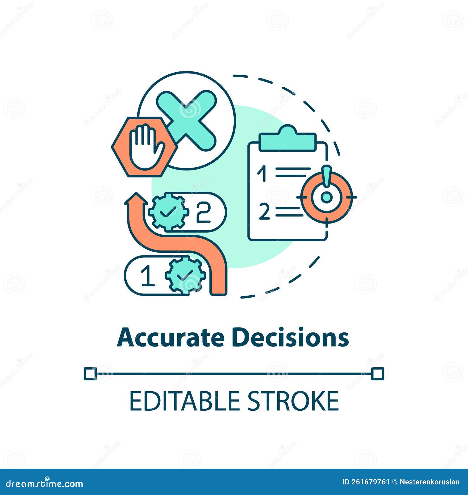 Accurate Decisions Concept Icon Stock Vector - Illustration of data ...