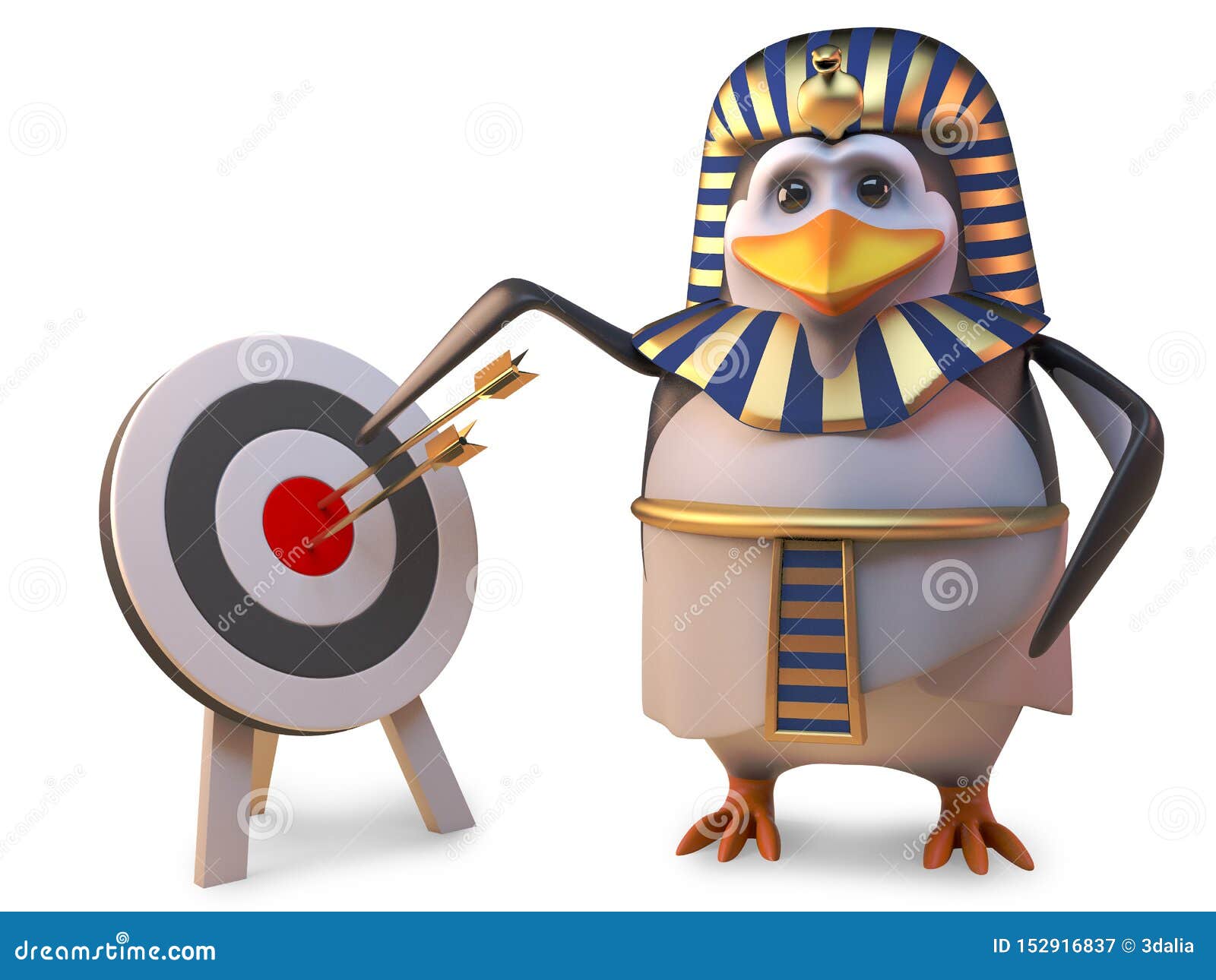 Accurate Penguin Pharaoh Tutankhamun Points at the Bullseye on the ...
