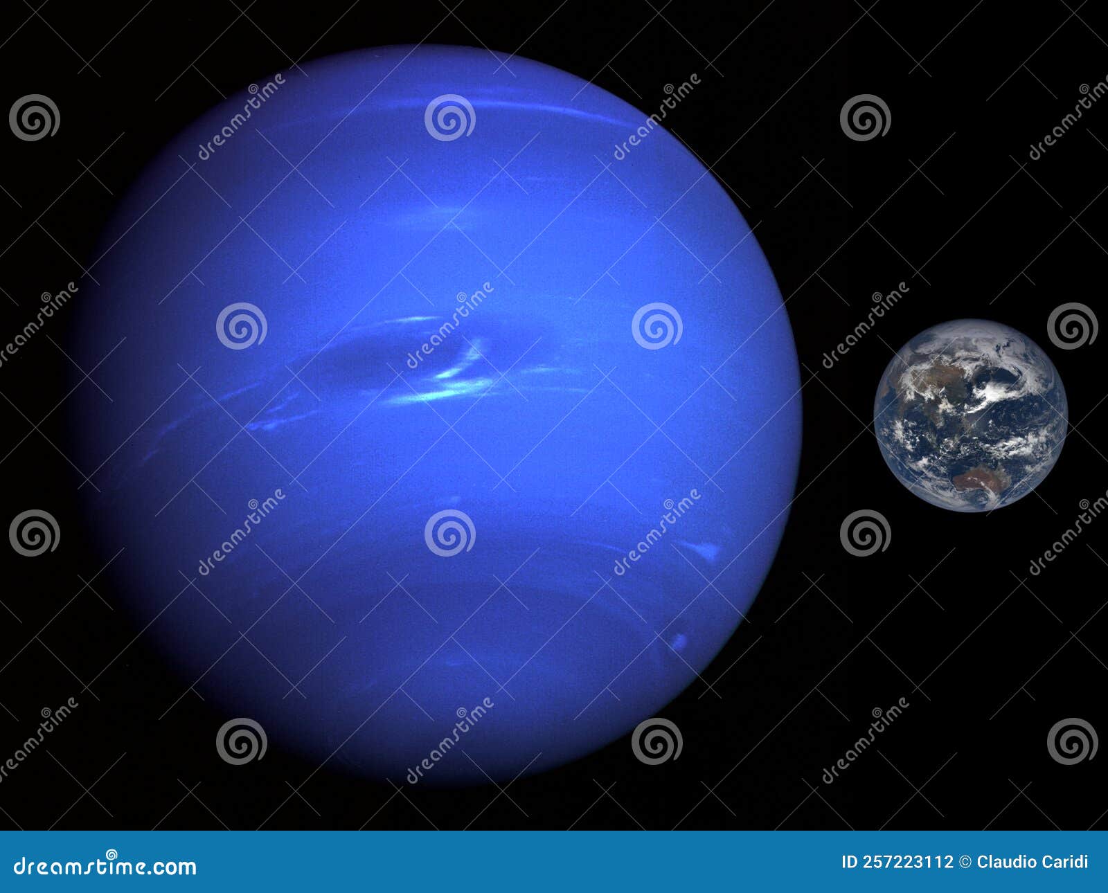 Accurate Size Comparison of Earth and Neptune. Planets of Solar System ...