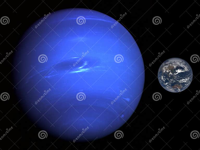 Accurate Size Comparison of Earth and Neptune. Planets of Solar System ...