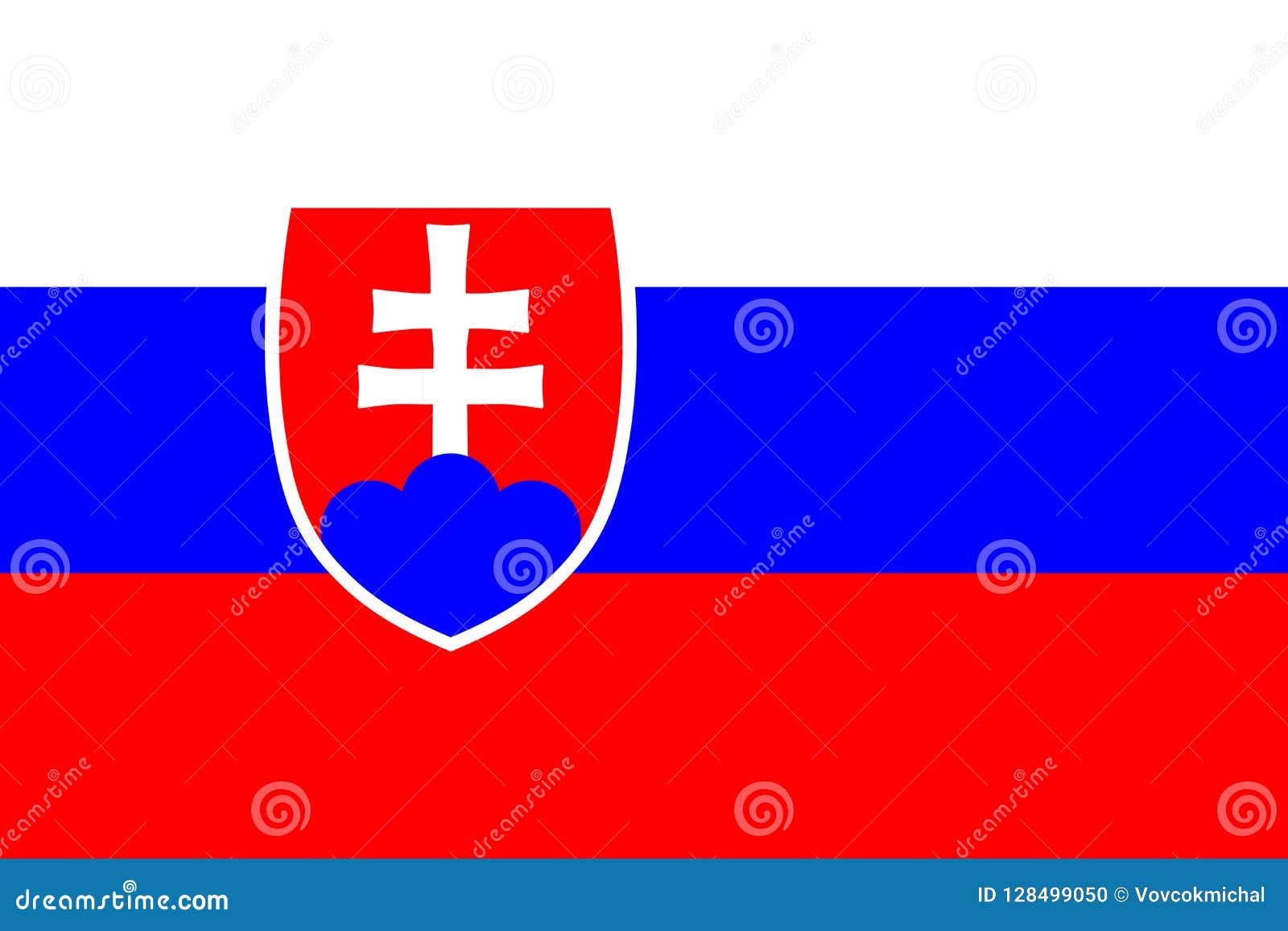 Accurate slovakia flag stock vector. Illustration of patriotic - 128499050