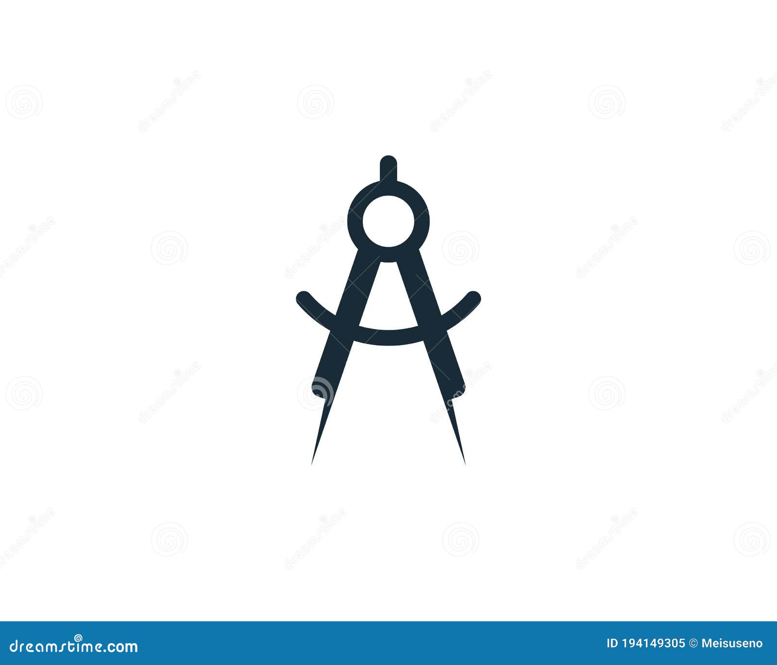 Accurate Tool Architecture Compass Icon Vector Logo Template Illustration Design Stock Vector