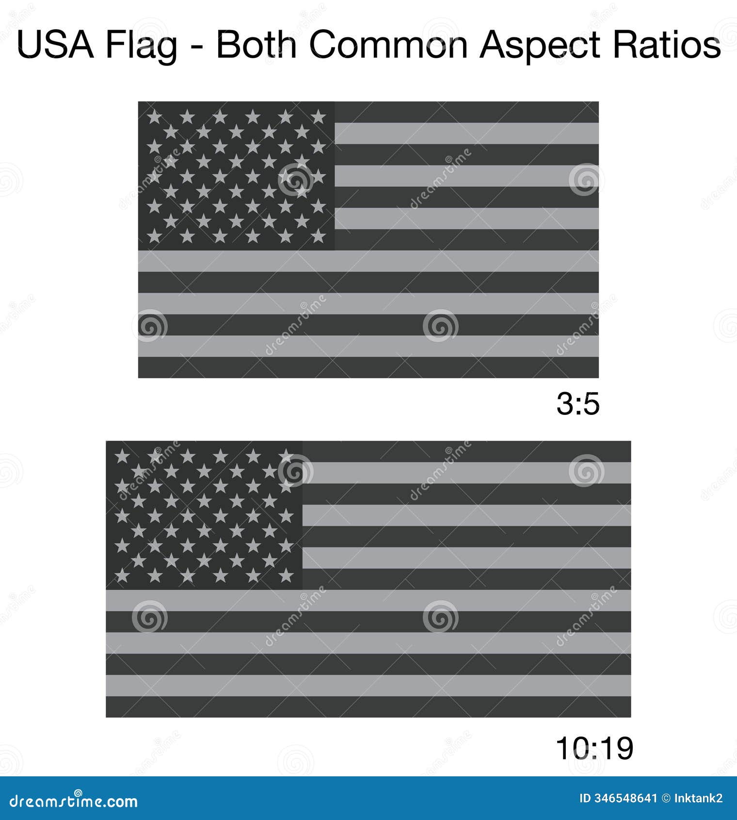 Accurate USA Flags Grayscale WBG Stock Vector - Illustration of stripes ...