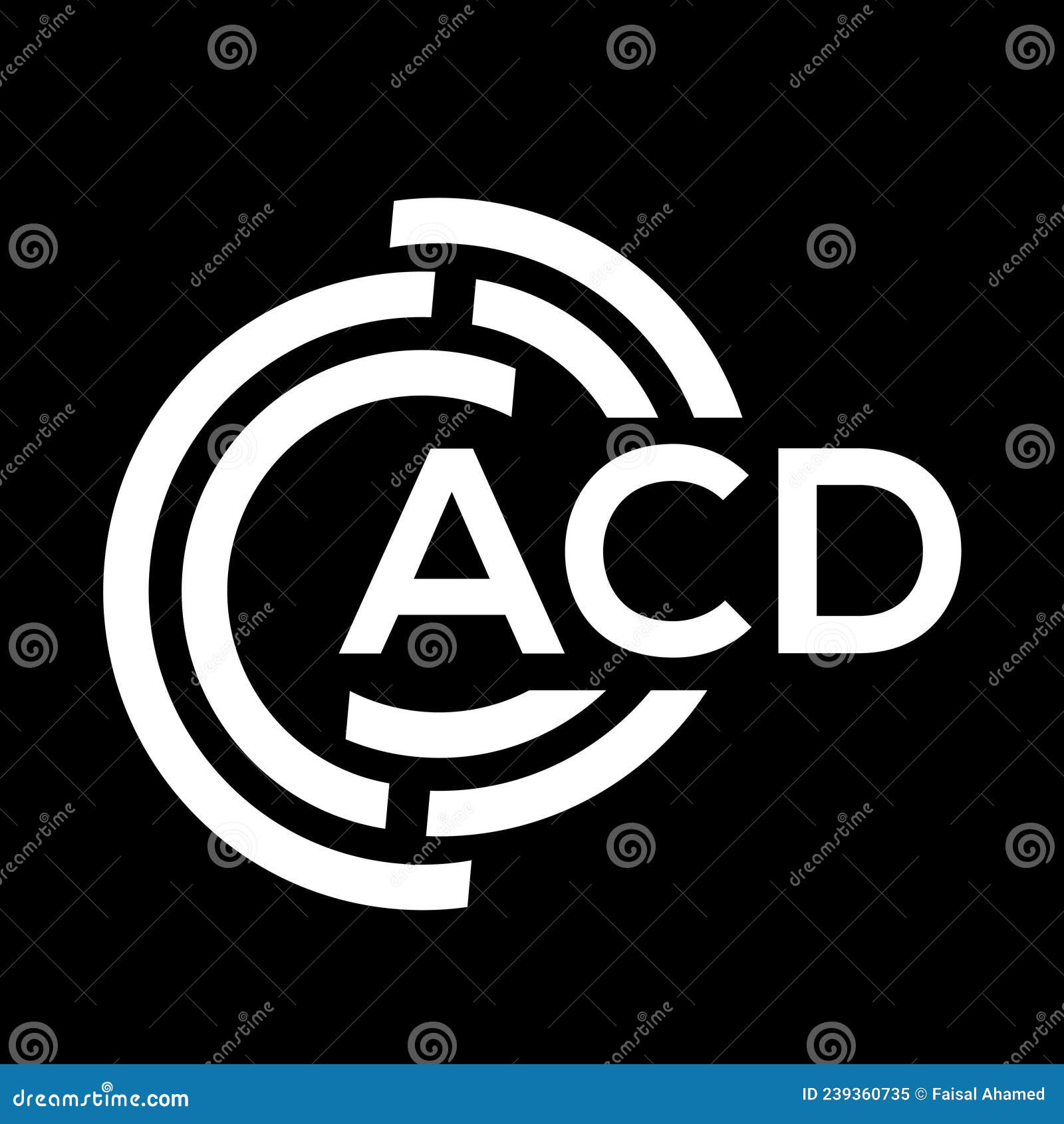 ACD Letter Logo Design on Black Background. ACD Creative Initials ...