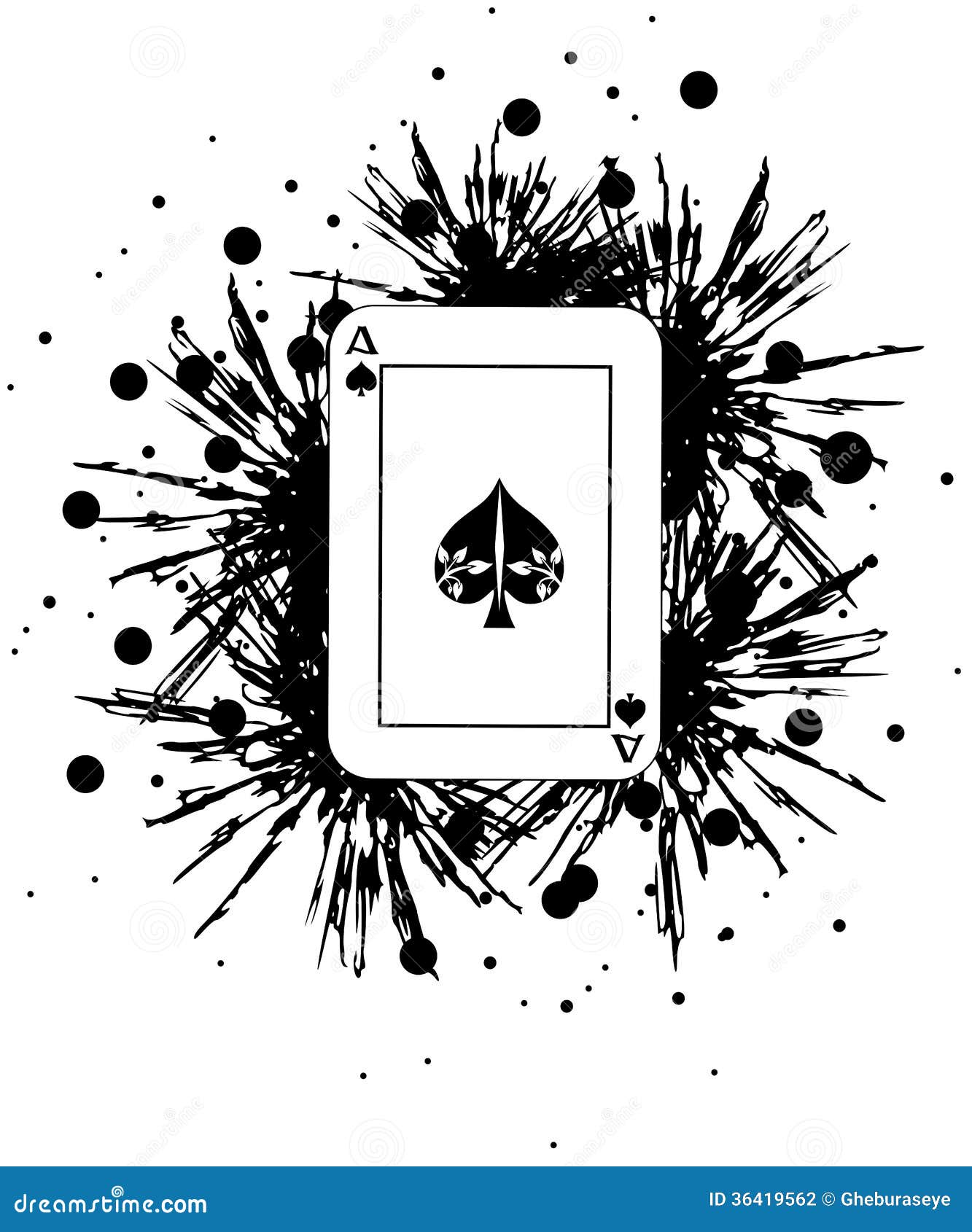 Ace Card On Black Background Isolated Stock Photography - Image: 36419562