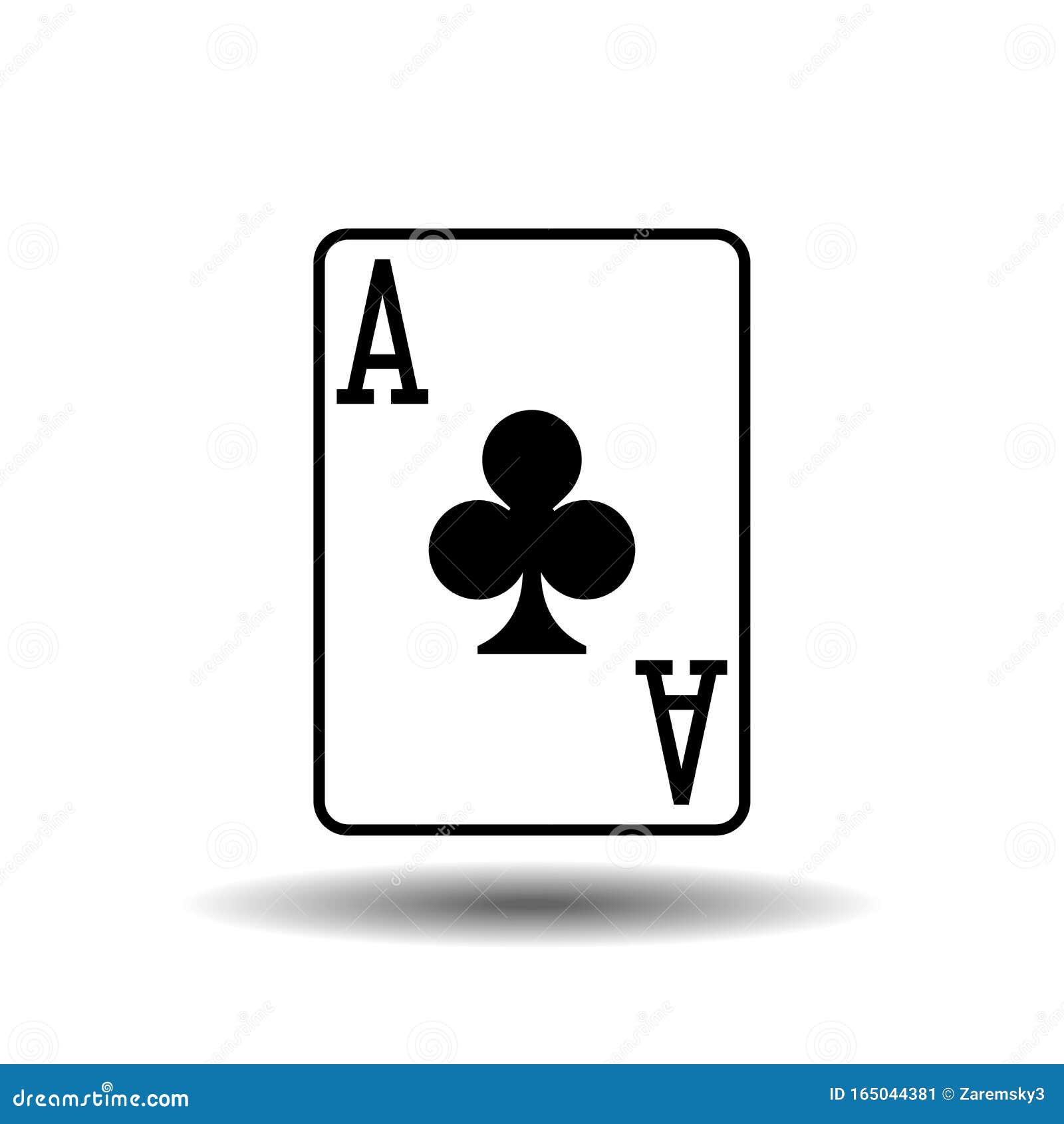 Ace of Clubs Vector Illustration Stock Vector - Illustration of sign ...
