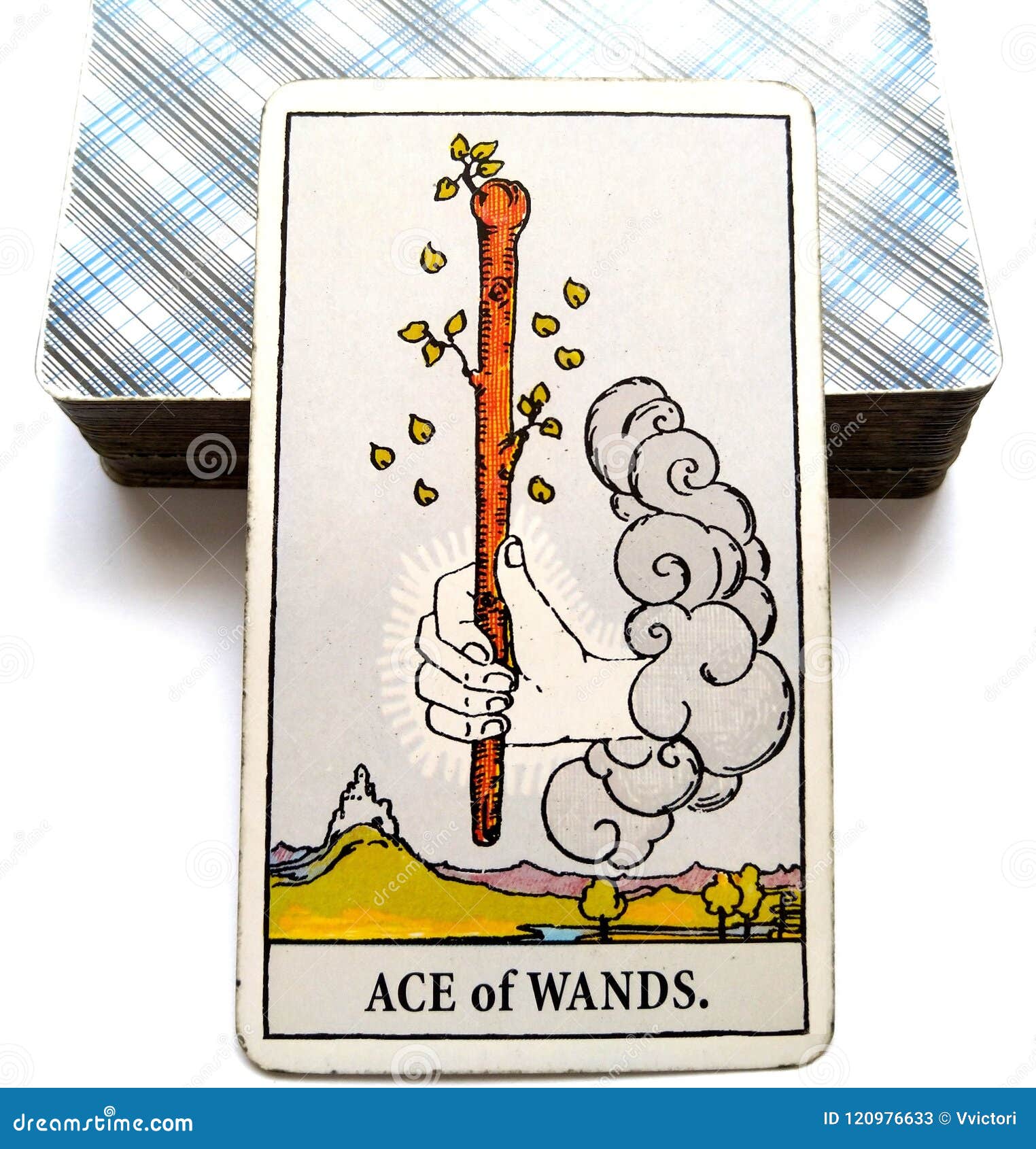 Ace De La Carta De Tarot De Las Varas Stock de ilustración ...