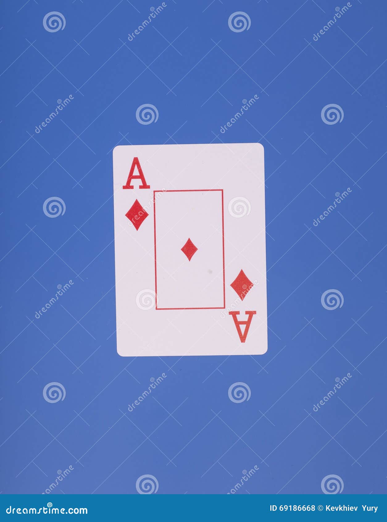 Ace of Diamonds Playing Card,on Blue Stock Photo - Image of success ...
