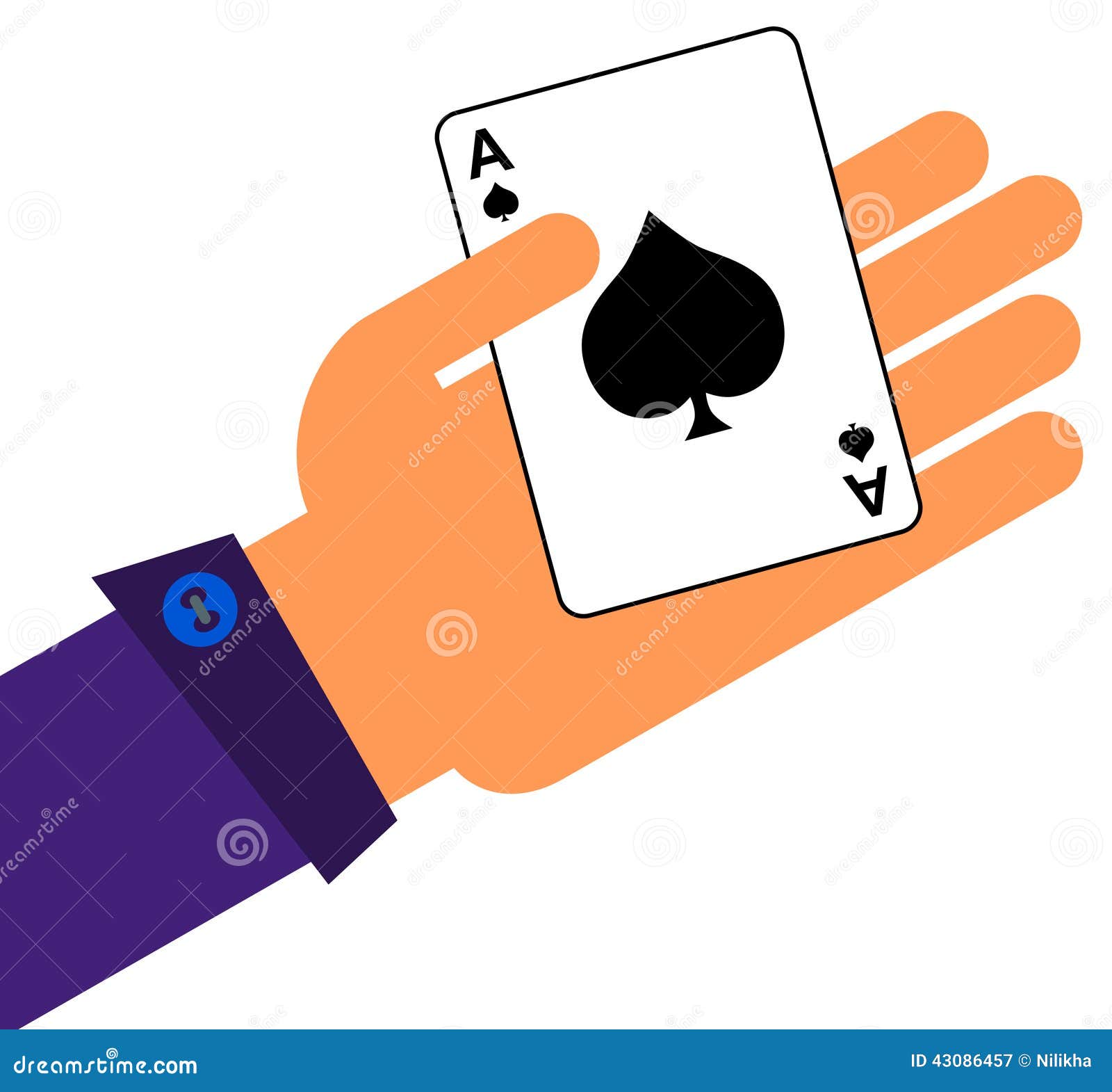 Ace in a hand stock illustration. Illustration of cartoon - 43086457