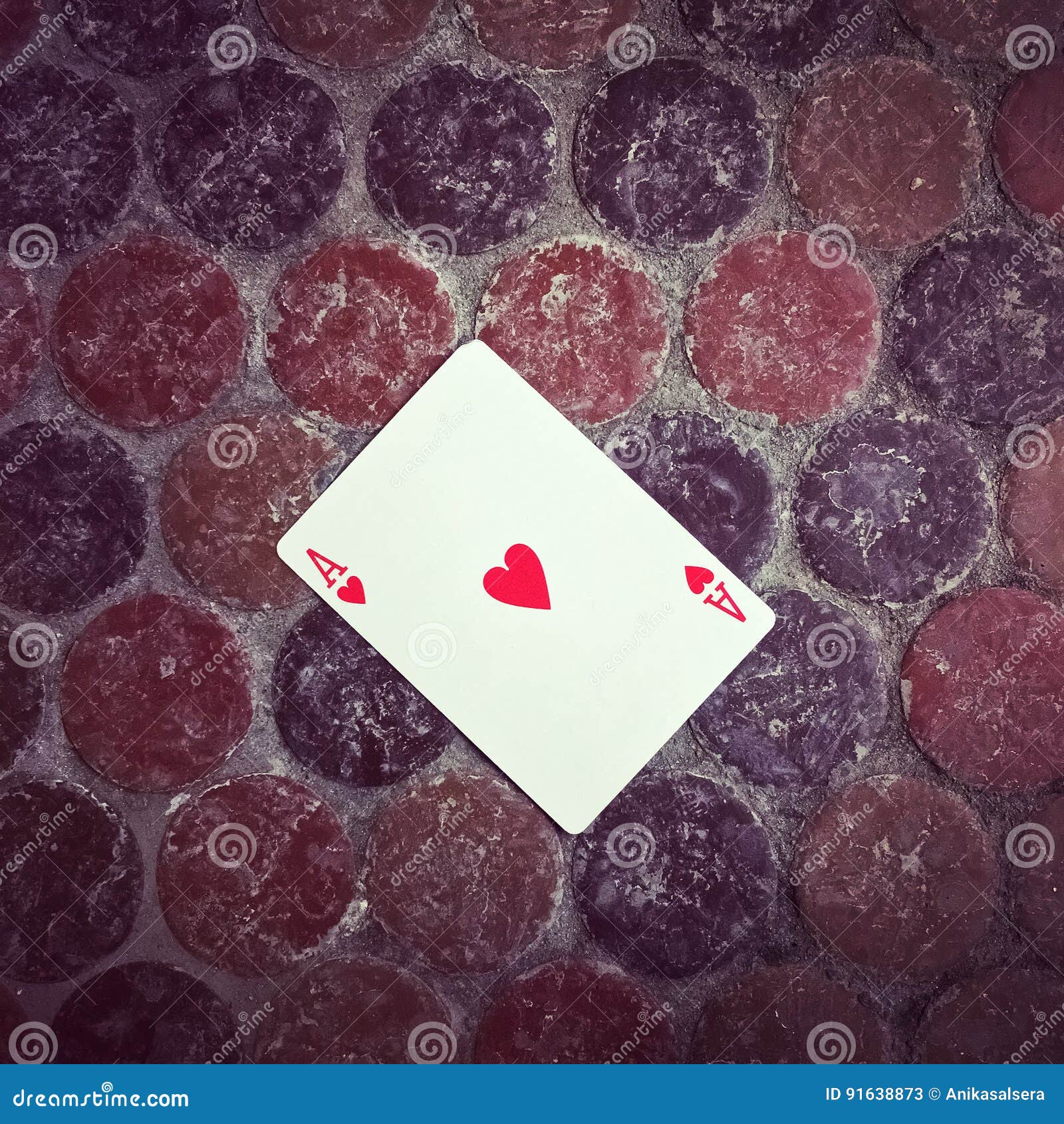 Ace of Hearts Card on the Floor Stock Image - Image of color, lucky ...