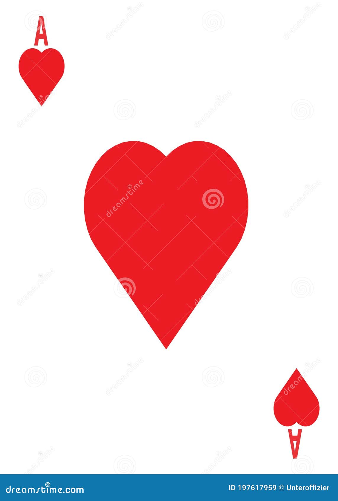 The Ace of Hearts Card in a Regular 52 Card Poker Playing Deck Stock ...