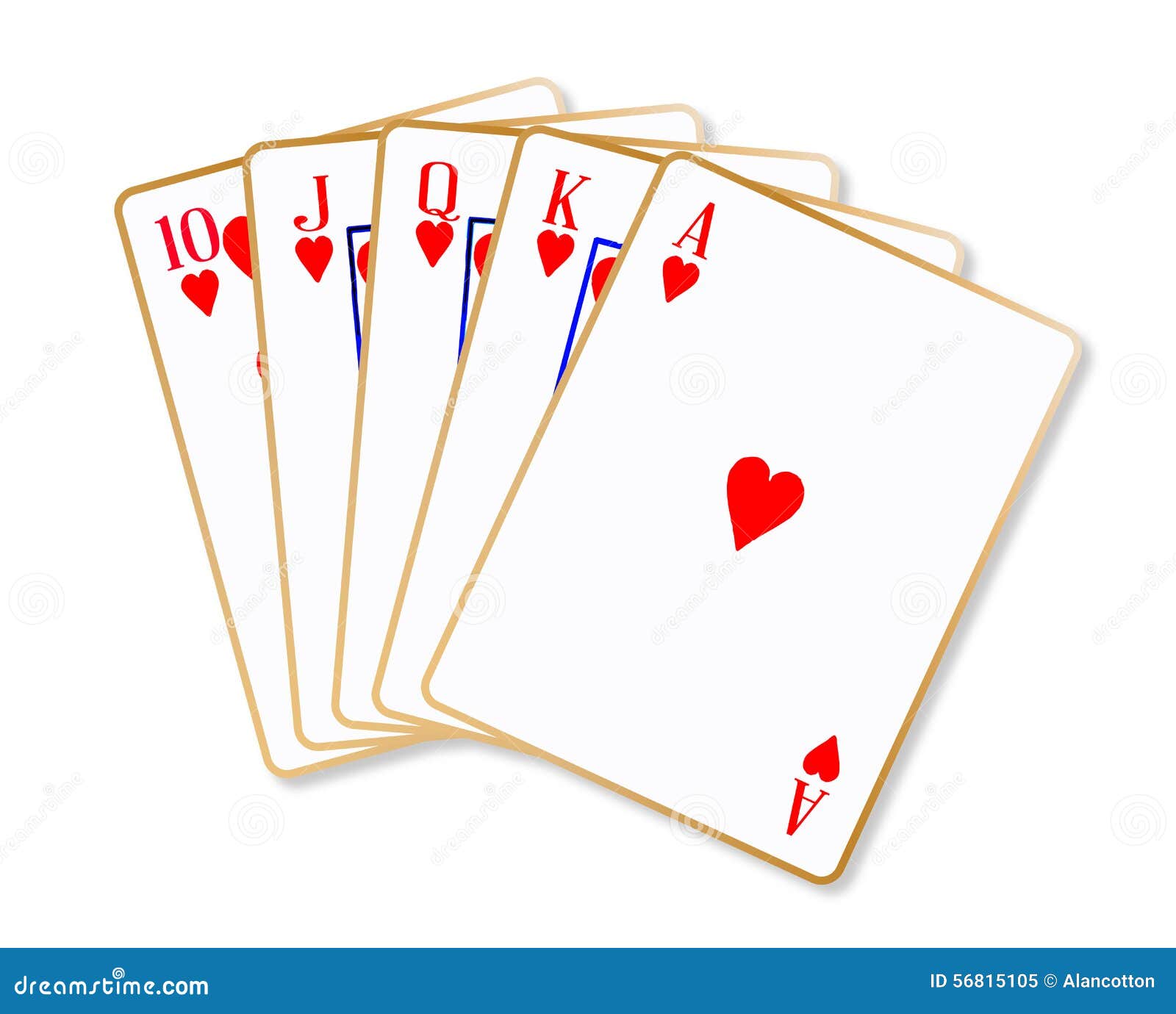 Ace Hearts Flush stock illustration. Illustration of hearts - 56815105