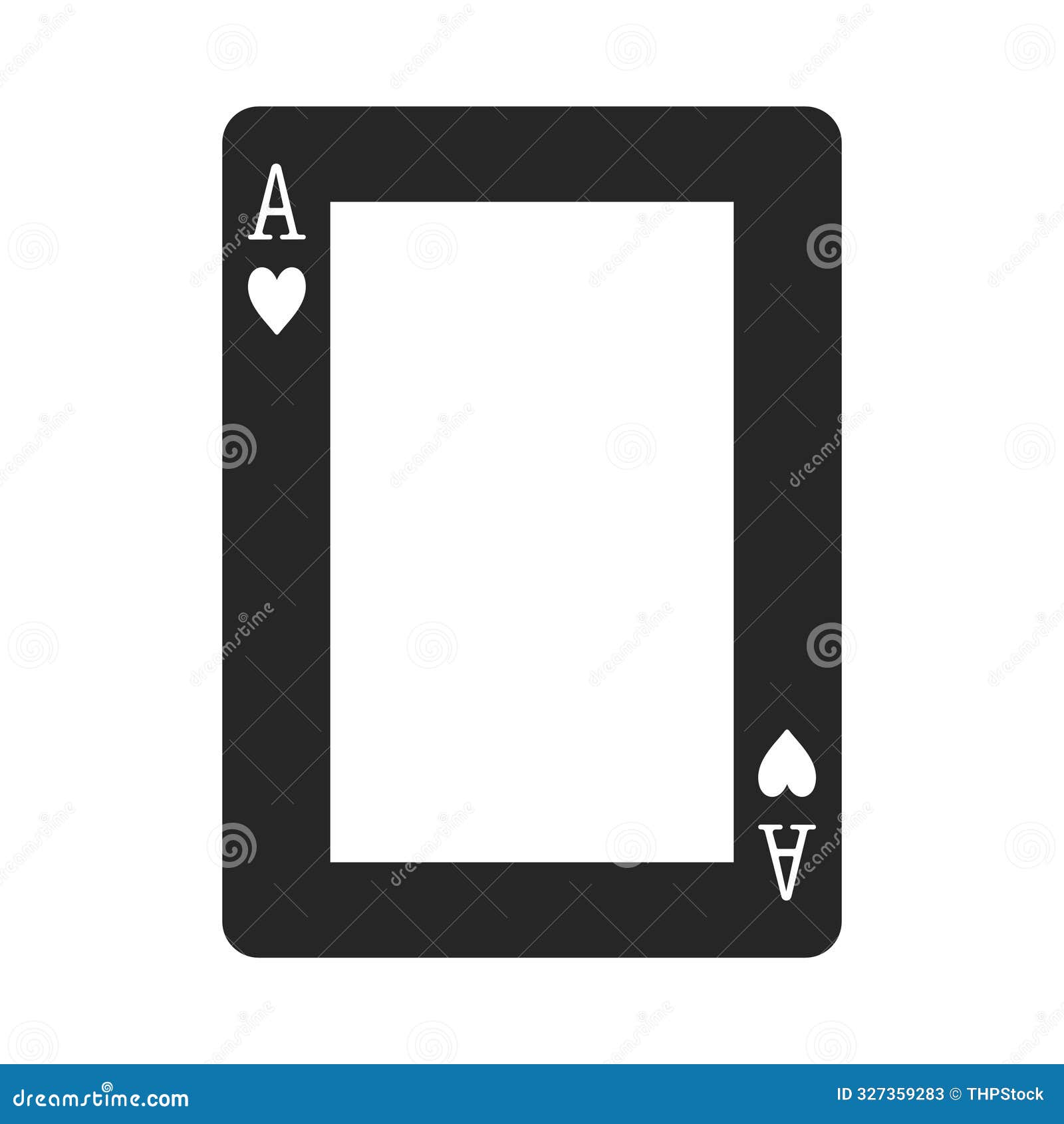 Ace of Hearts Frame Silhouette Vector Stock Illustration - Illustration ...