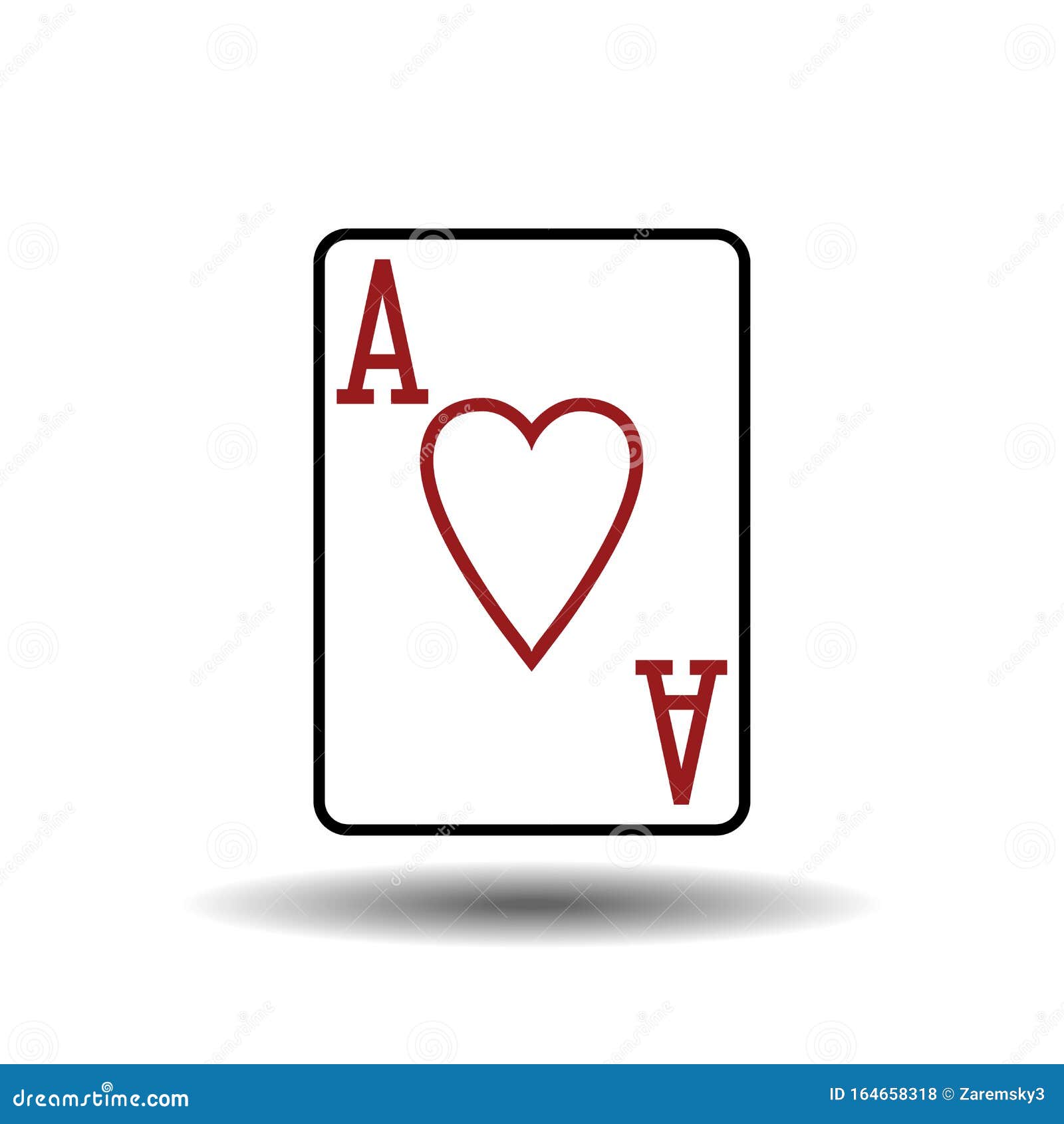 Ace of Hearts Vector Illustration Stock Vector - Illustration of ...