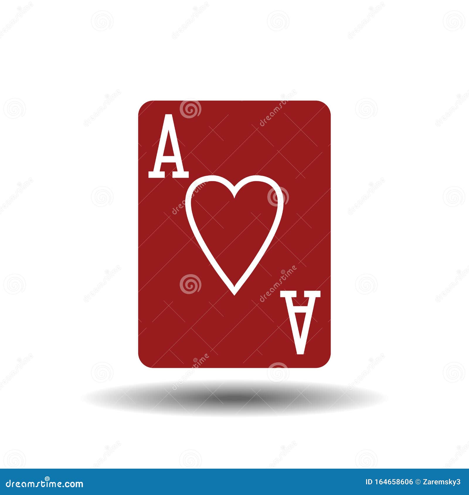 Ace of Hearts Vector Illustration Stock Vector - Illustration of sign ...