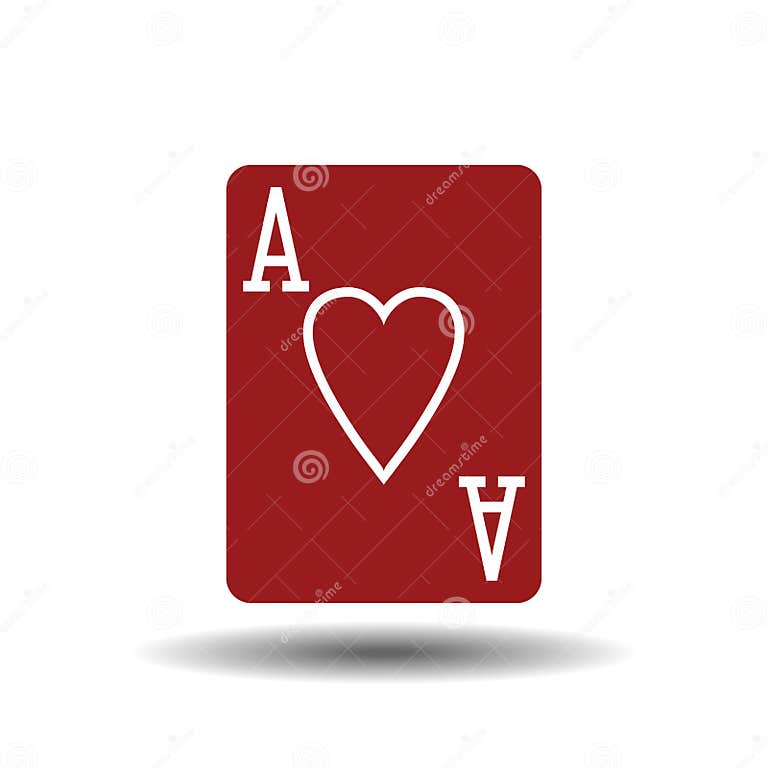 Ace of Hearts Vector Illustration Stock Vector - Illustration of sign ...
