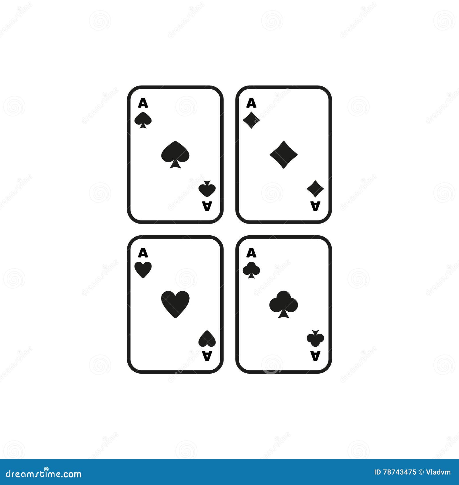 The Ace Icon. Playing Card Suit Symbol Stock Vector - Illustration of ...