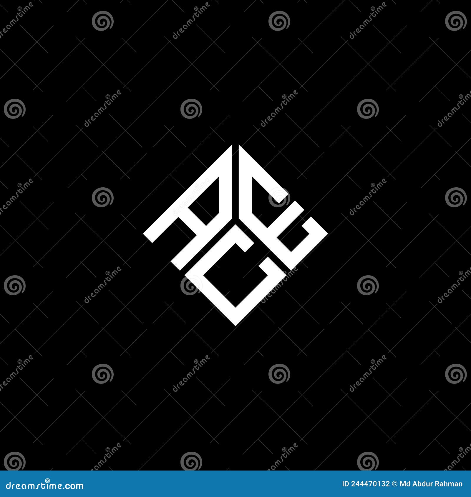 ACE Letter Logo Design on Black Background. ACE Creative Initials ...