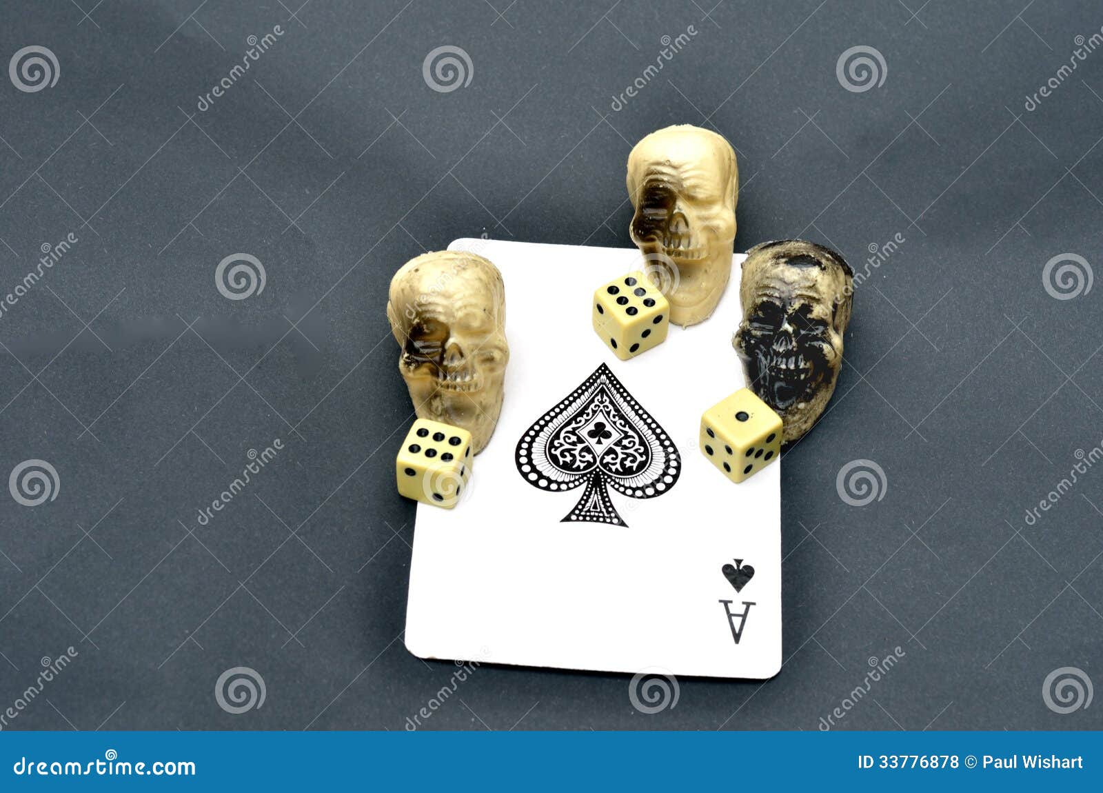 Ace of spades with dice stock photo. Image of spread - 33776878