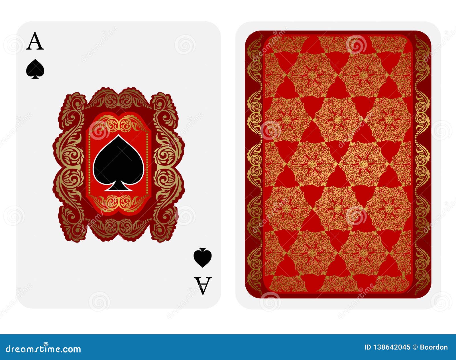 Ace Of Spades Face With Spades Inside Florar Square Pattern And Back ...