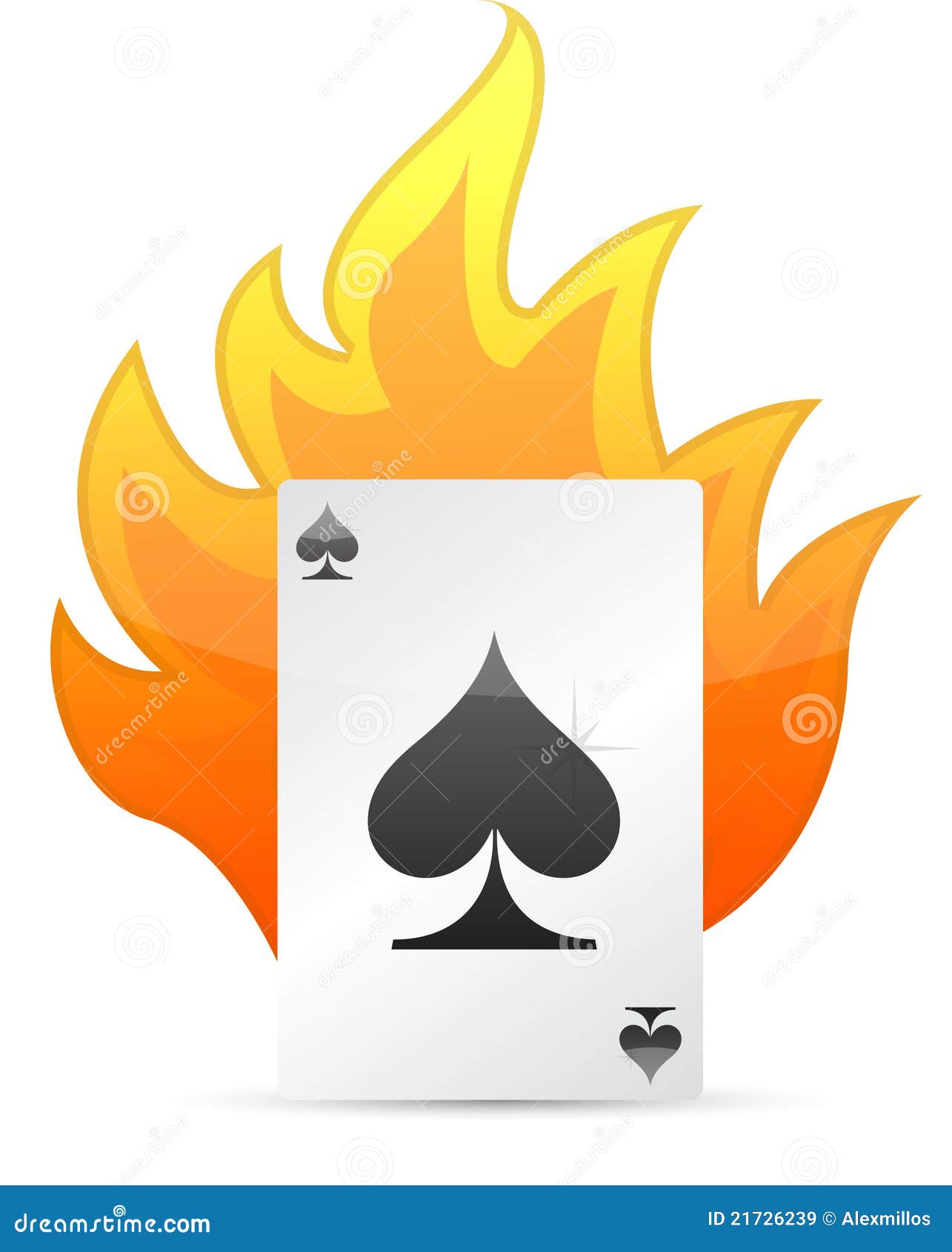 Ace of Spades on fire. stock vector. Illustration of blackjack - 21726239