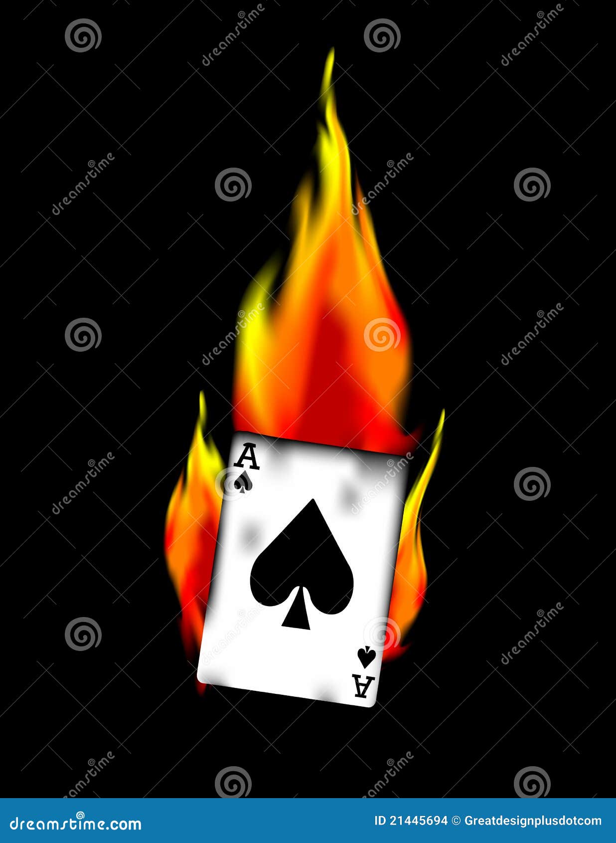 Ace Of Spades On Fire! Vector / Clip Art | CartoonDealer.com #21445694