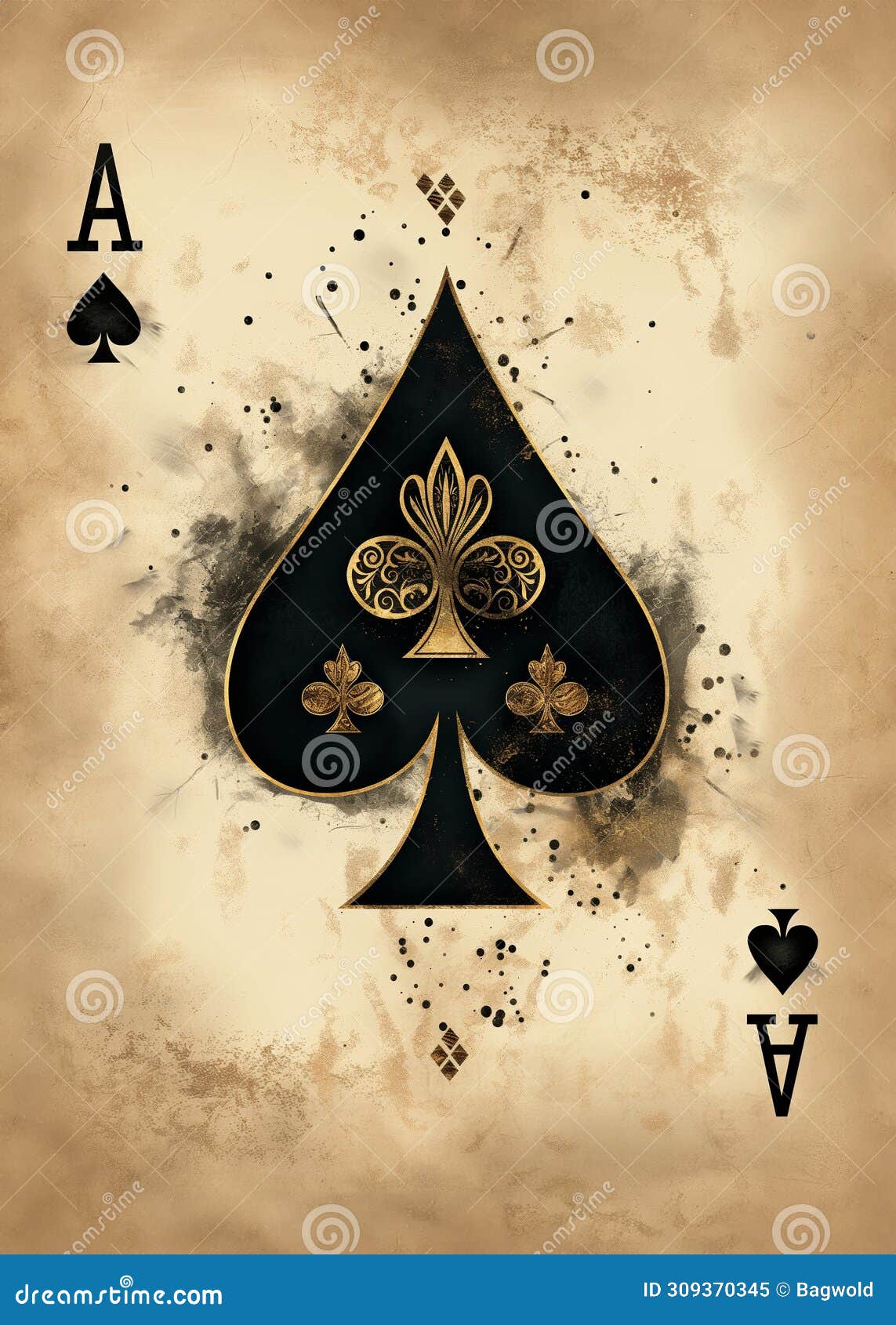 Ace of Spades Playing Card - Retro Abstract Style Stock Illustration ...