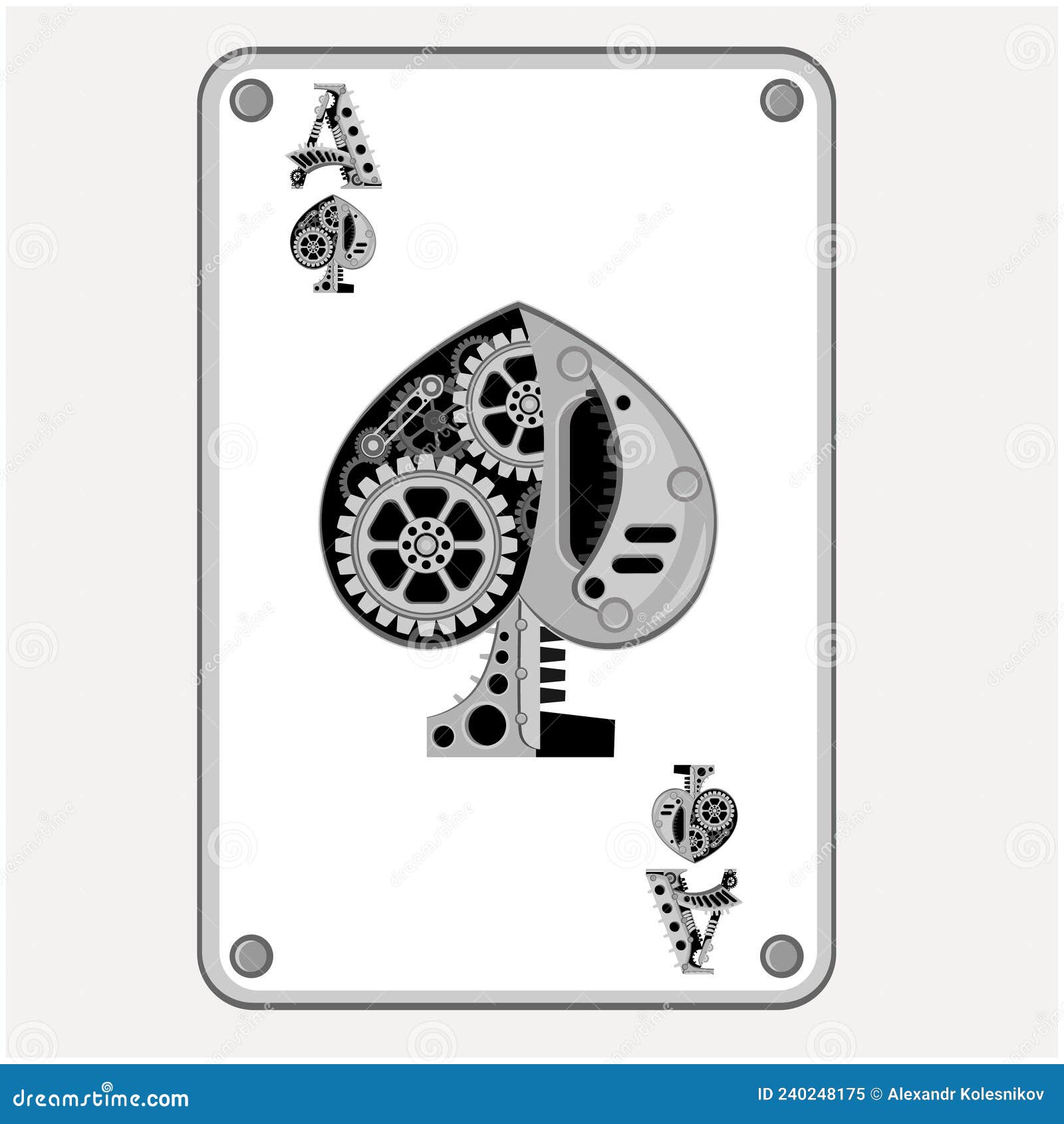 Steampunk Ace Of Spades Cartoon Vector | CartoonDealer.com #132029033