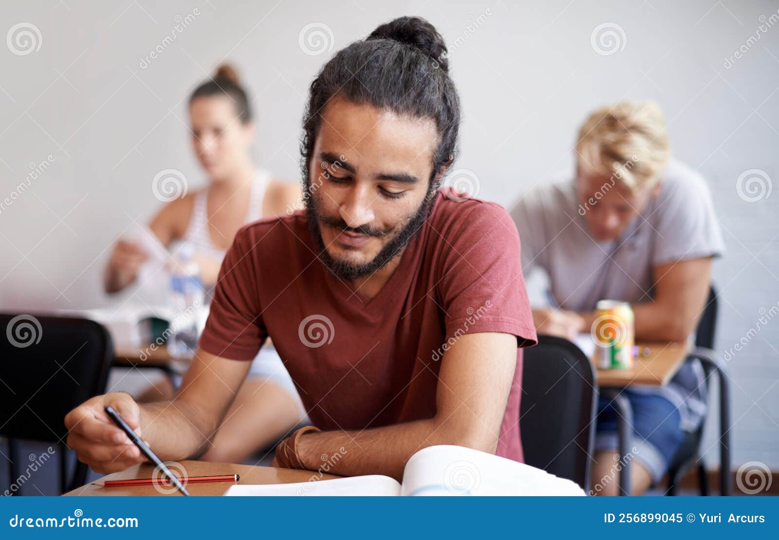 Aced this Exam. a Group of University Students Studying Together. Stock ...