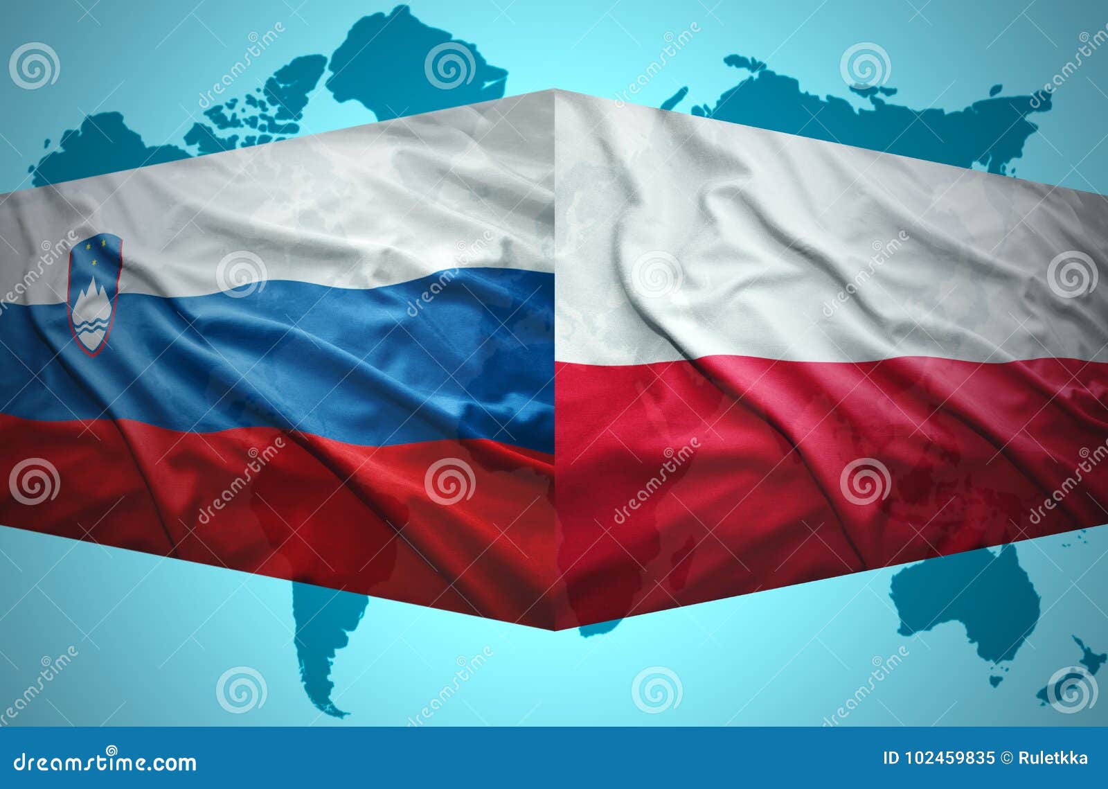 Acenando Bandeiras Eslovenas E Polonesas Ilustração Stock - Ilustração ...