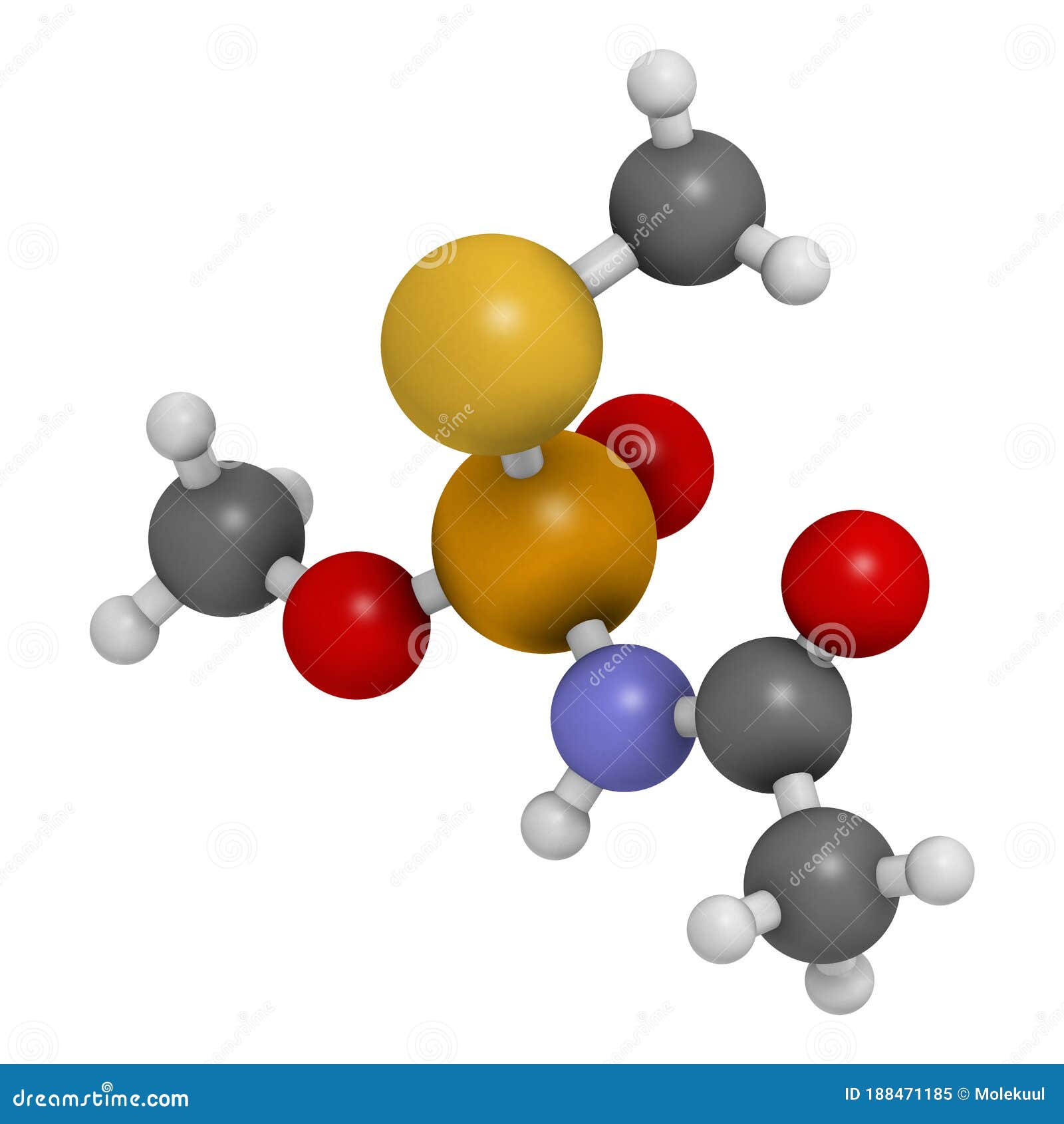 Acephate Insecticide Molecule. 3D Rendering Stock Illustration ...