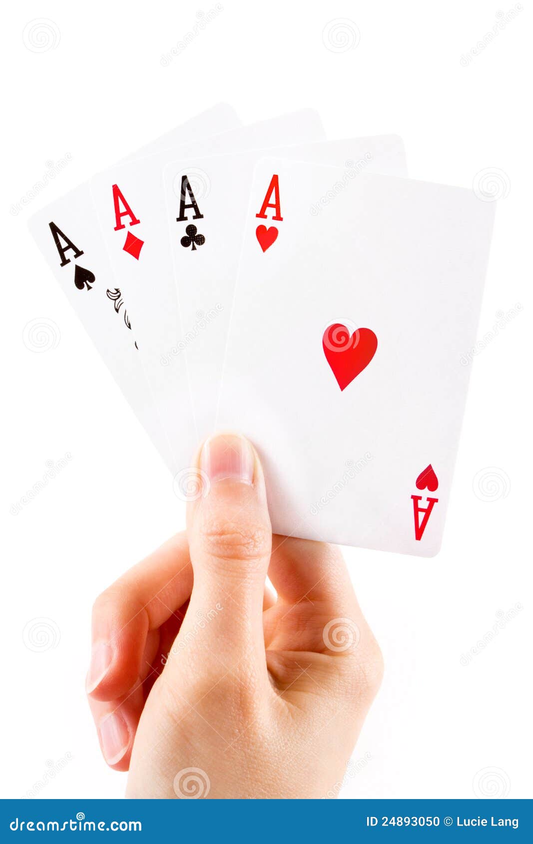 Aces being held over white stock photo. Image of hand - 24893050