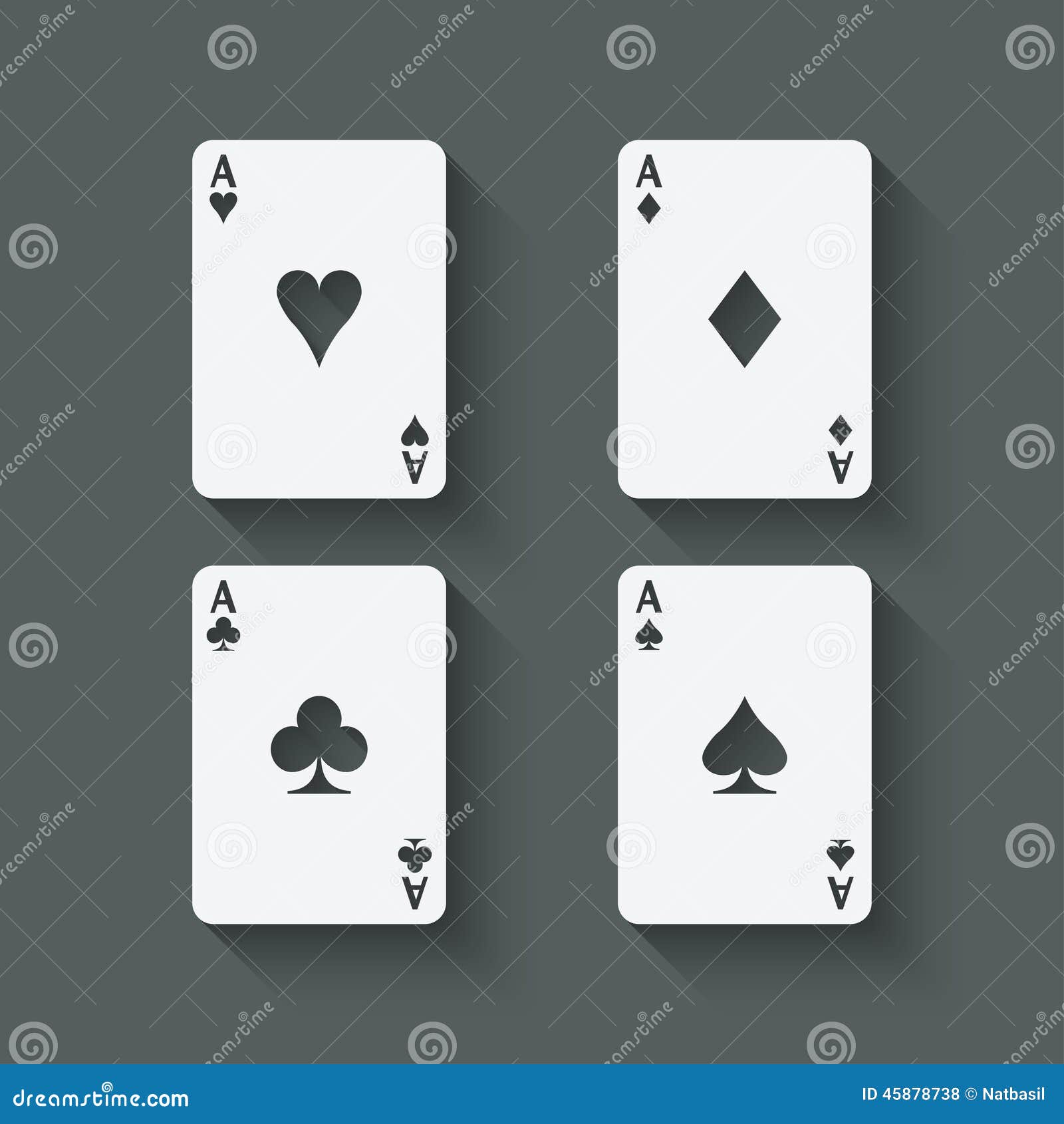 Aces card set stock vector. Illustration of play, heart - 45878738