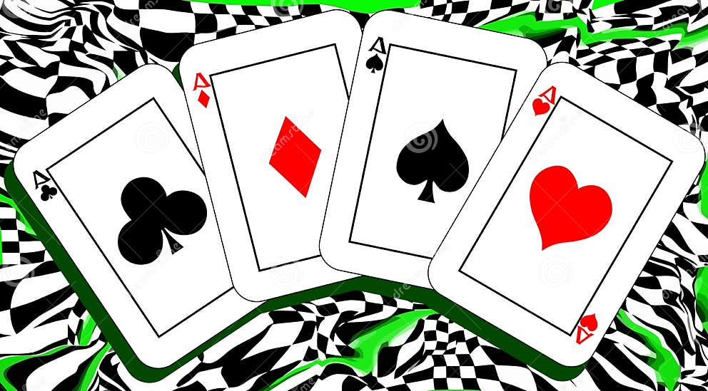 Aces Cards on Colorful Background Stock Illustration - Illustration of ...