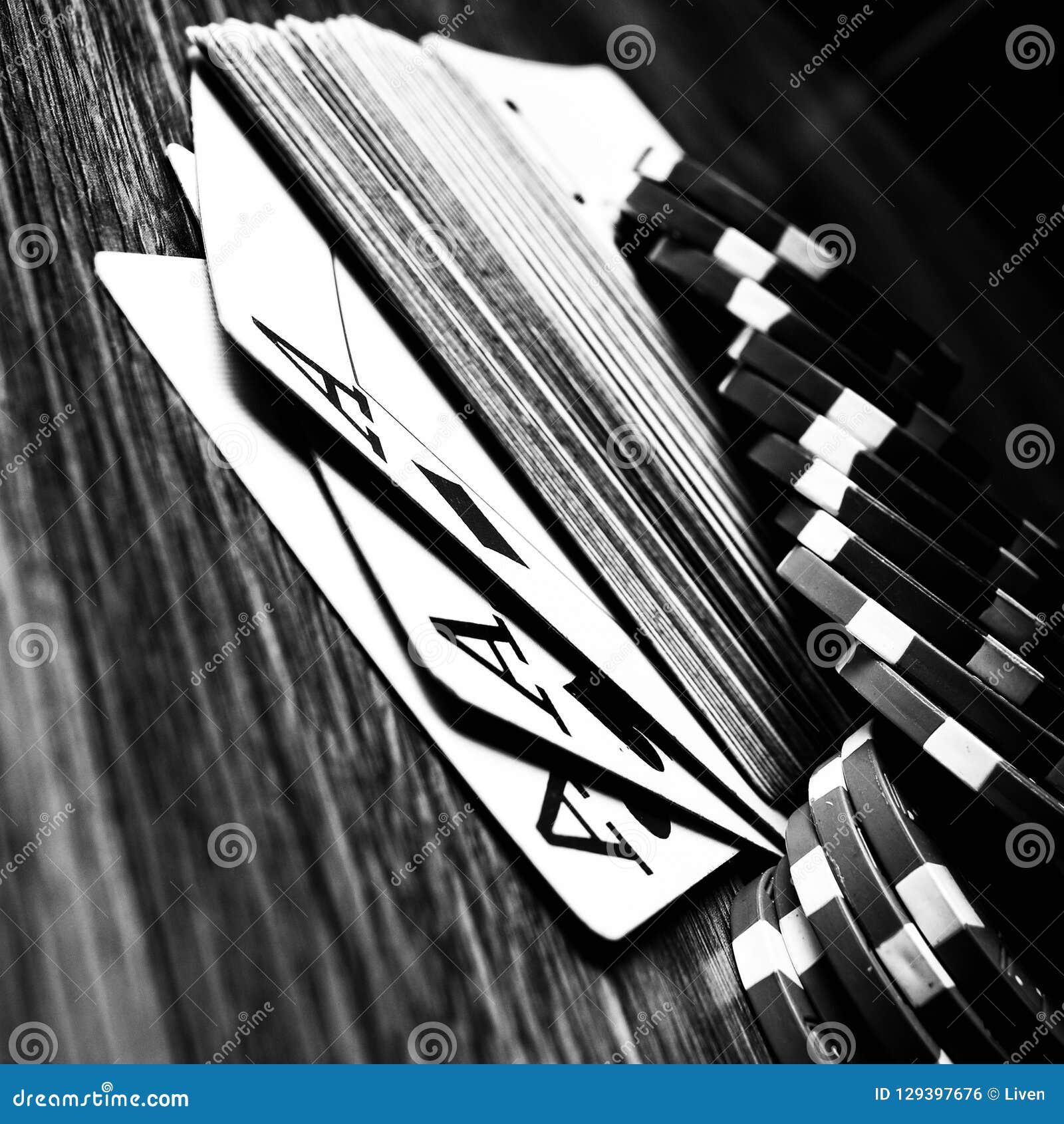 Aces High on the Table with Chips Stock Photo - Image of entertainment ...