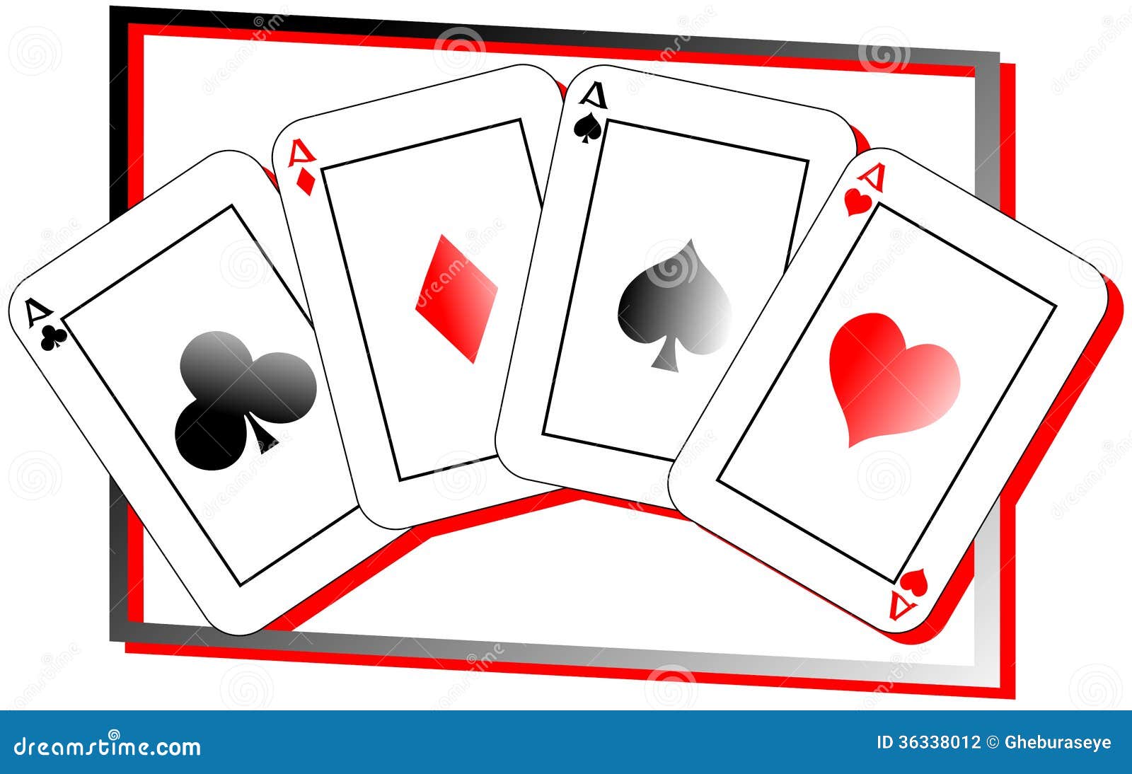 Aces cards isolated stock illustration. Illustration of hearts - 36338012