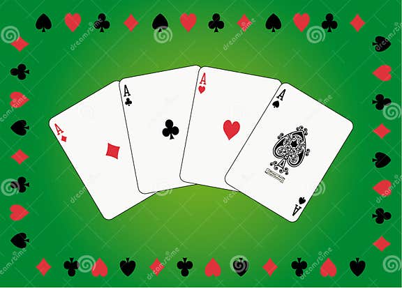 Aces poker stock vector. Illustration of green, club, blackjack - 6429285