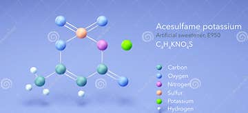 Acesulfame Potassium, Molecular Structures, Artificial Sweetener, E950 ...