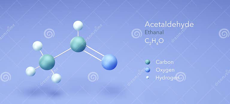 Acetaldehyde Molecule, Molecular Structures, Ethanal, 3d Model ...