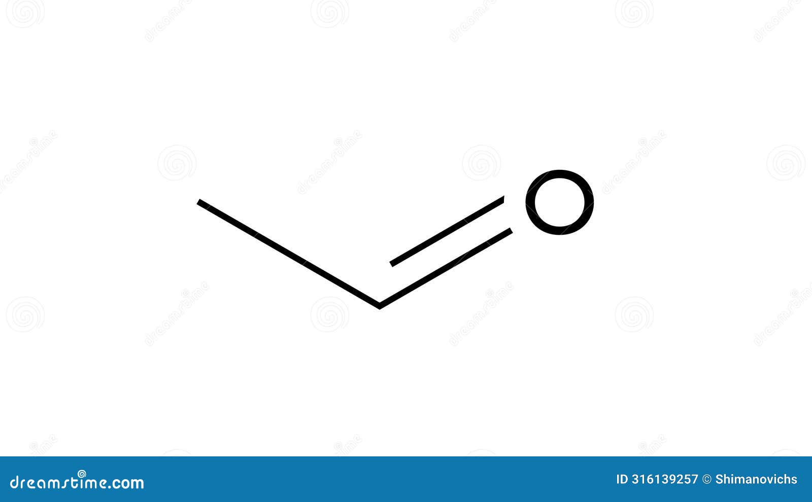 Acetaldehyde Molecule, Structural Chemical Formula, Ball-and-stick ...