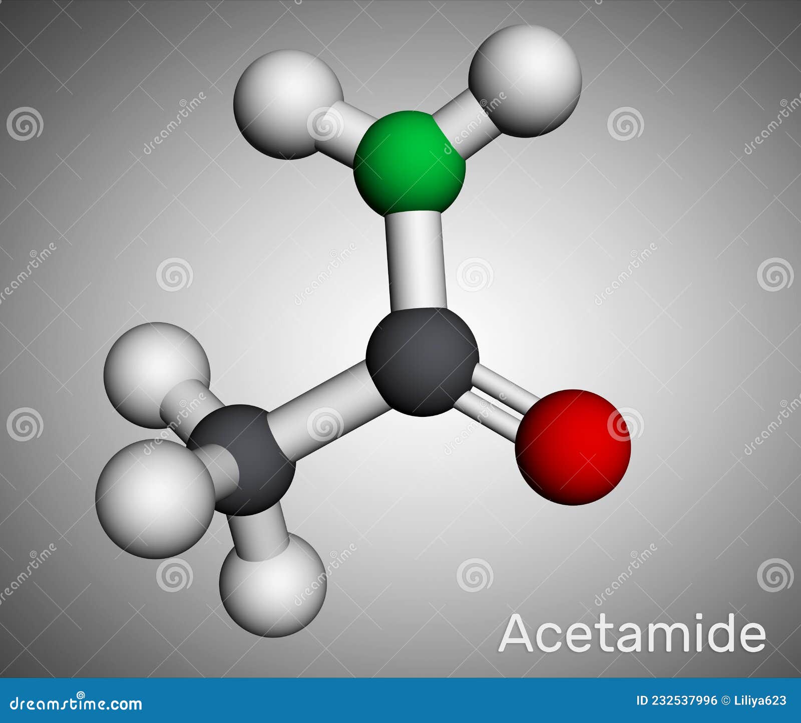 Acetamide Ethanamide Molecule. Used As Plasticizer And Industrial ...