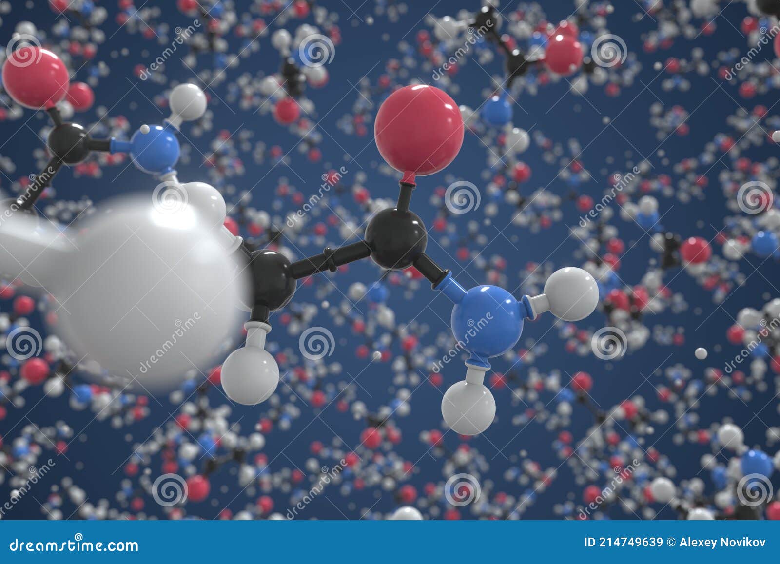 Acetamide Molecule, Ball-and-stick Molecular Conceptual Model ...