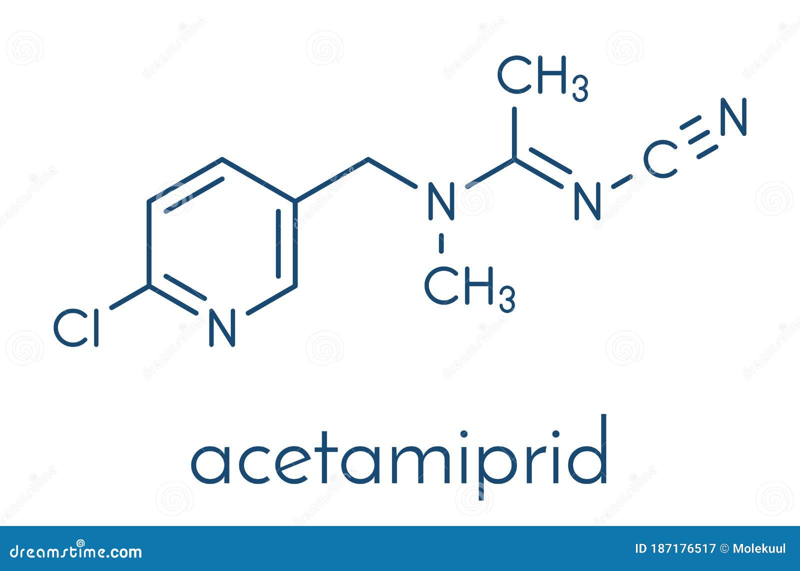 Acetamiprid Insecticide Molecule Neonicotinoid Class. Skeletal Formula ...